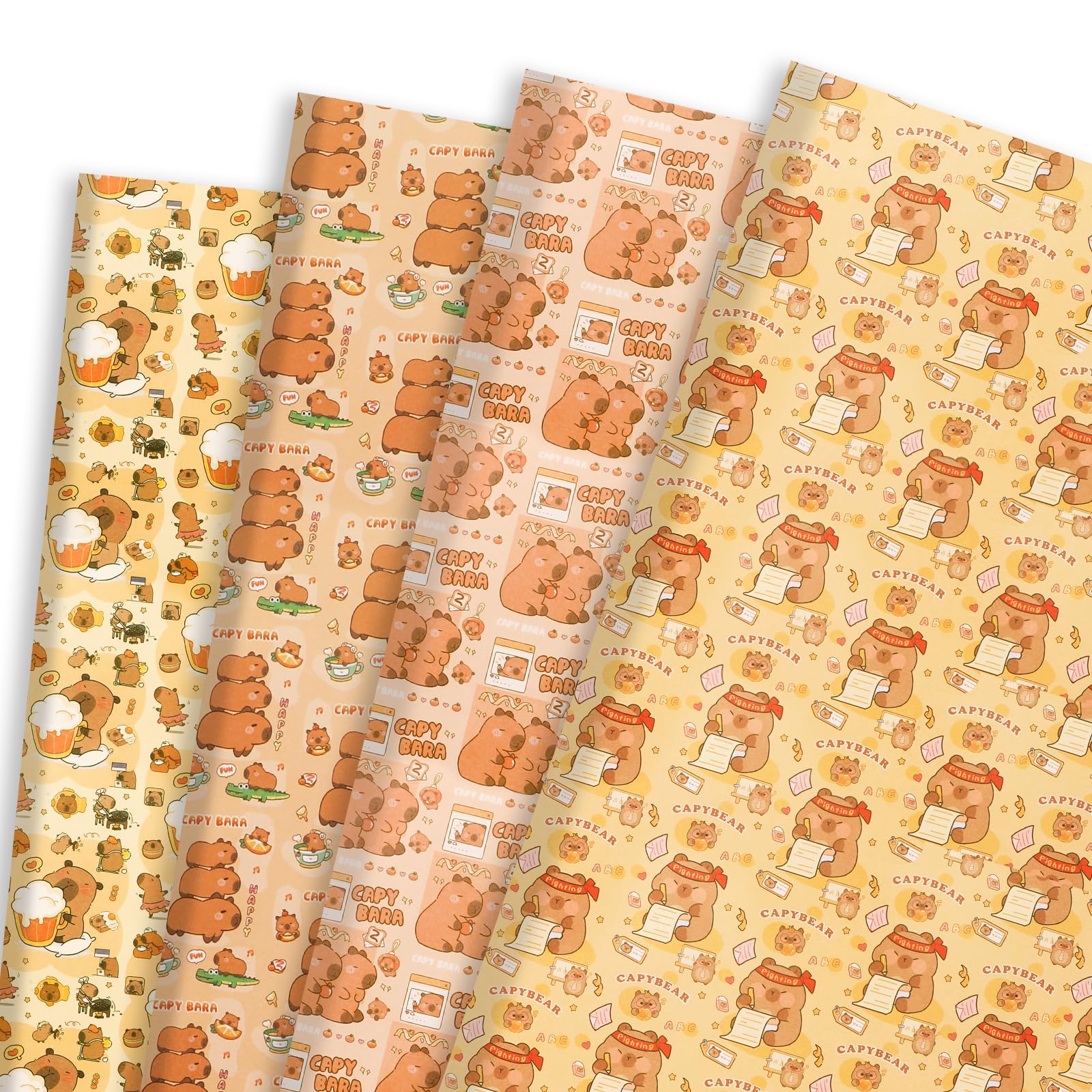 Amazon.com: 12 Sheets Capybara Wrapping Paper - Cute Animal-Themed Gift ...