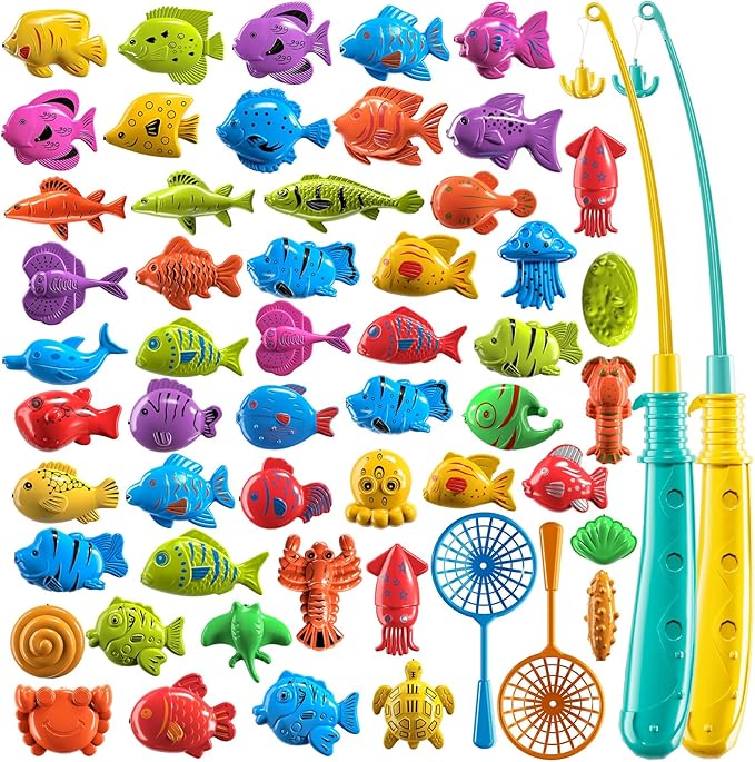 Amazon.com: JUKUDAHU Magnet Fishing Toys Game for Kids 3 4 5 6 7 8 ...