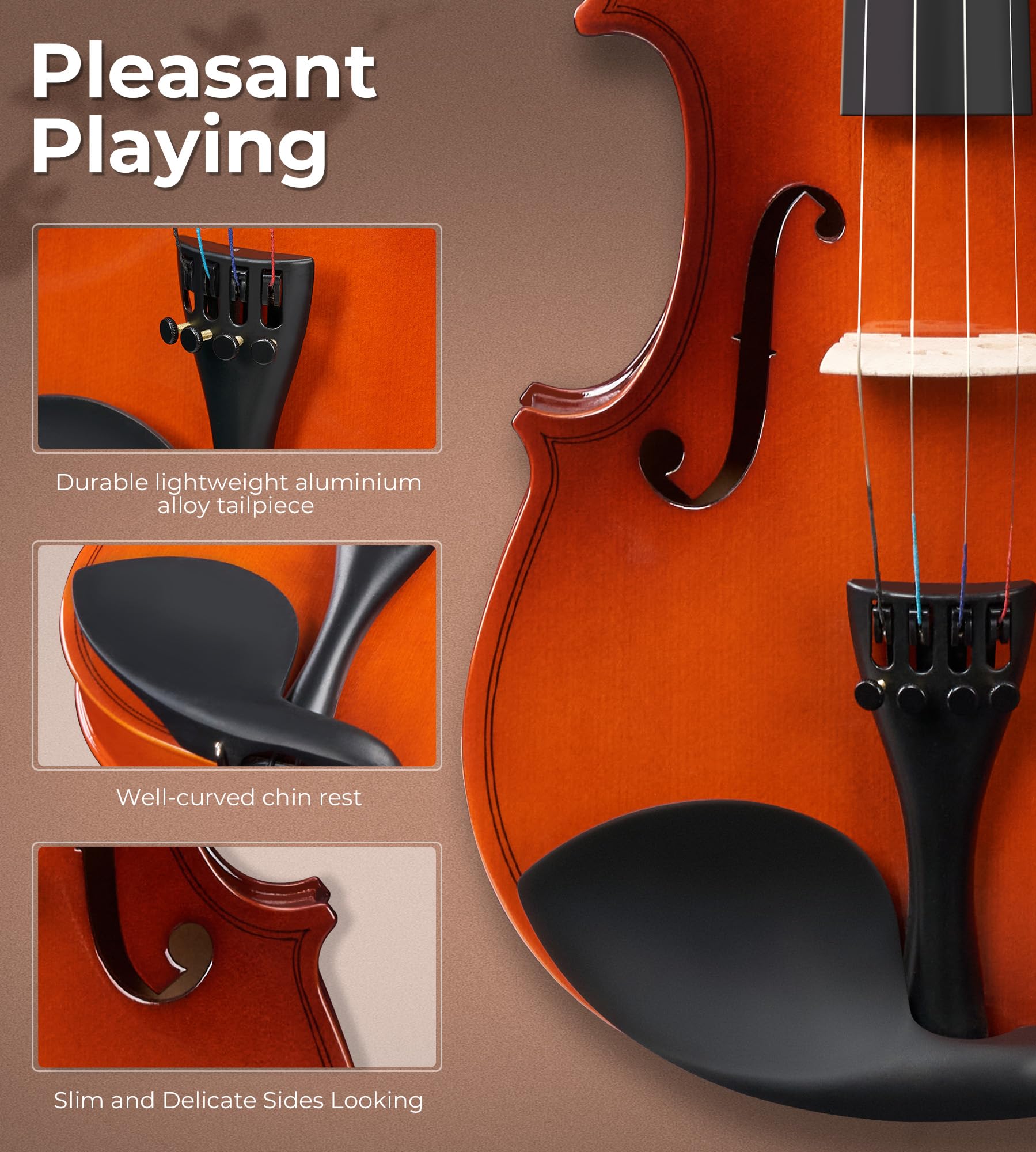 Snapklik.com : Vangoa Violin 4/4 Full Size Beginner Fiddle Set ...
