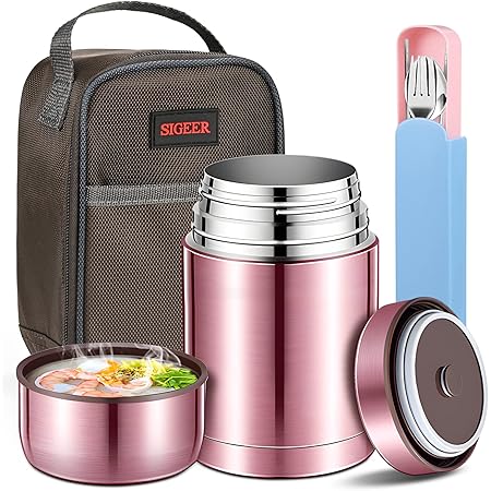 Food Flask, 800ml Vacuum Insulated Food Jar Soup Flask for Hot Cold ...