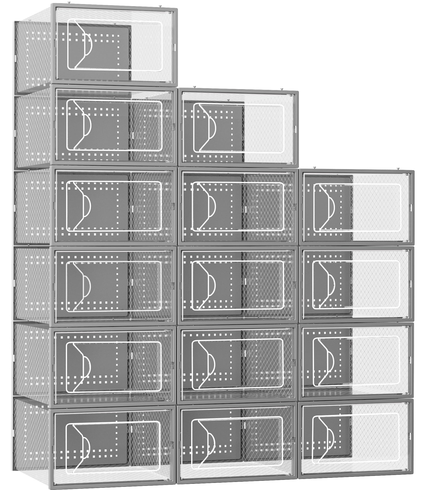 Amazon.com: Foluck Shoe Storage Box, 15 Pack Clear Plastic Stackable ...