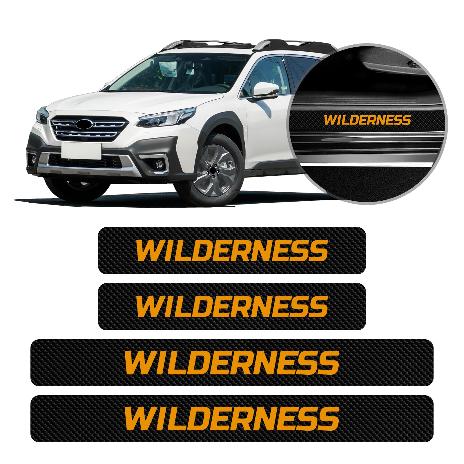 Amazon.com: 4Pcs for Subaru Wilderness Car Door Sill Protectors, Carbon ...