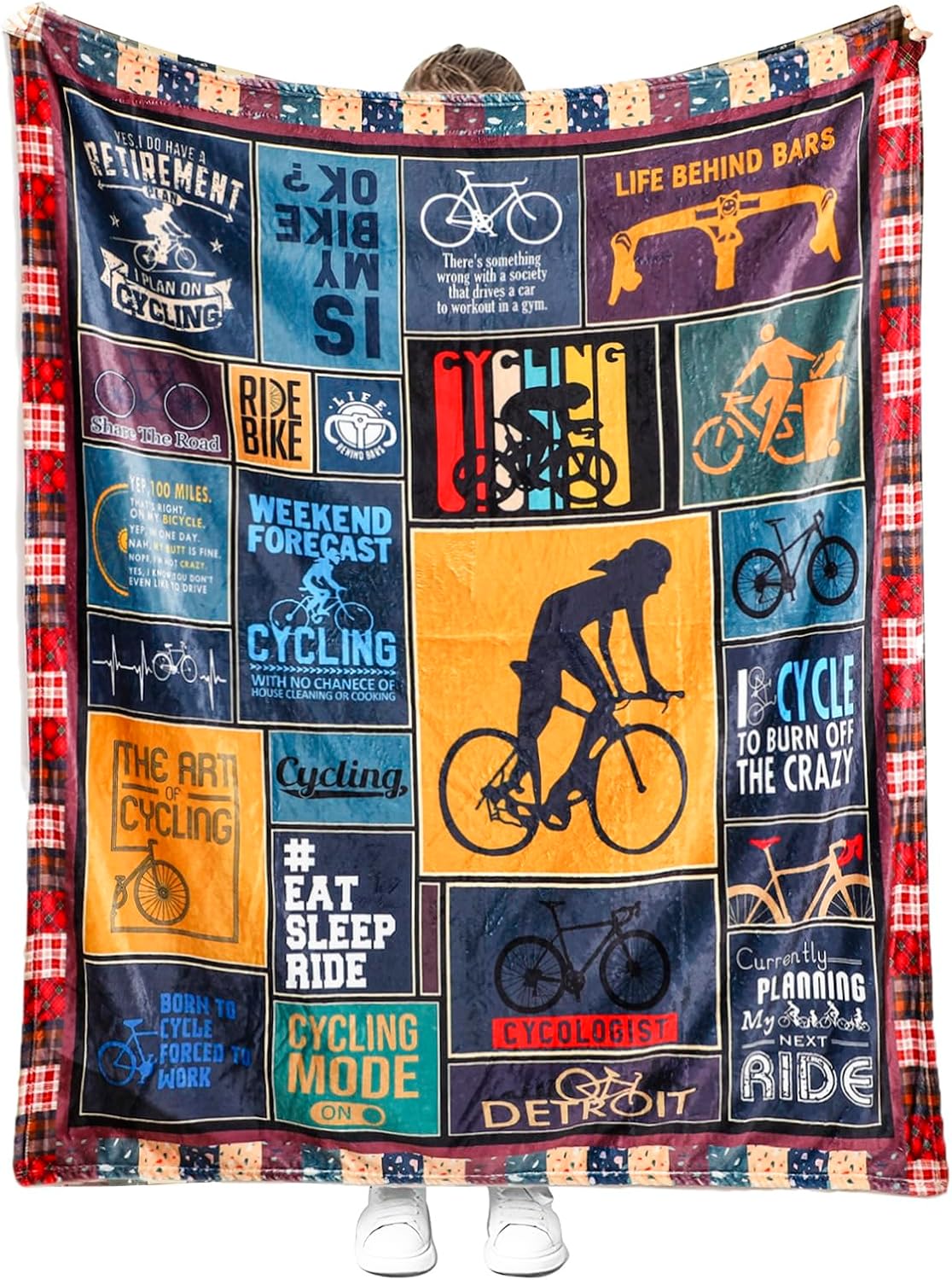 Amazon.com: Soft Bicycle Blanket for Couch Bed Cozy Microfiber Fleece ...