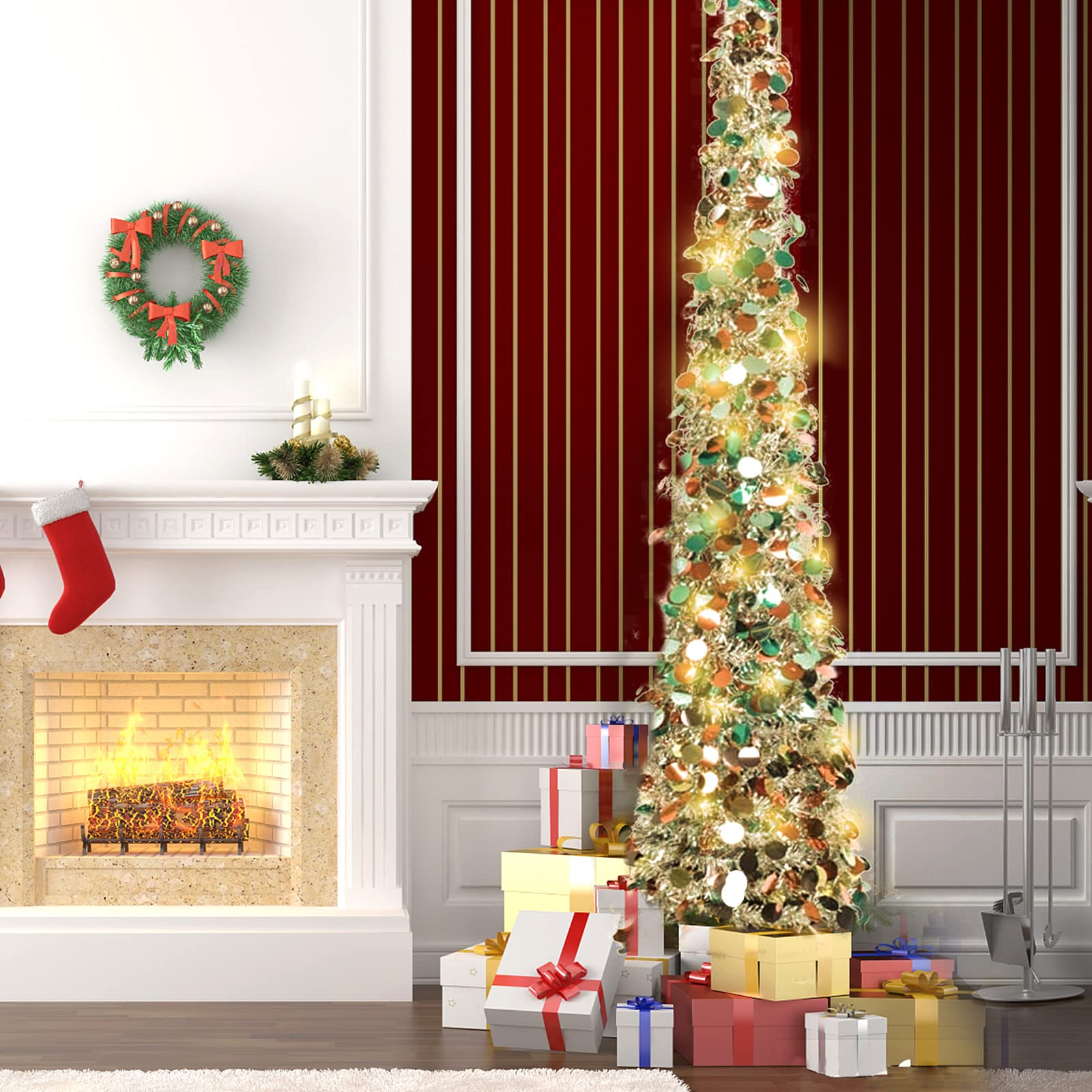 Snapklik.com : Pop Up Christmas Tree, 5 FT Artificial Christmas Trees ...
