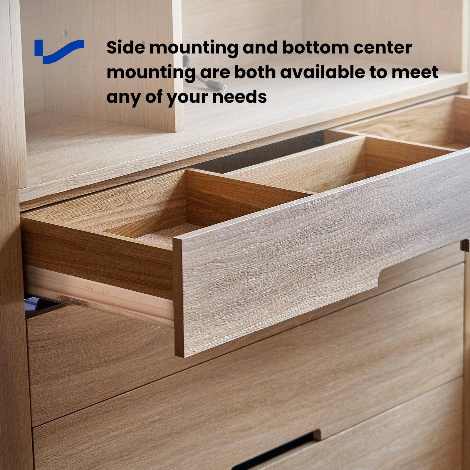 Snapklik.com : LONTAN Wooden Drawer Slides 17.7 Inch Bottom/Side Mount ...