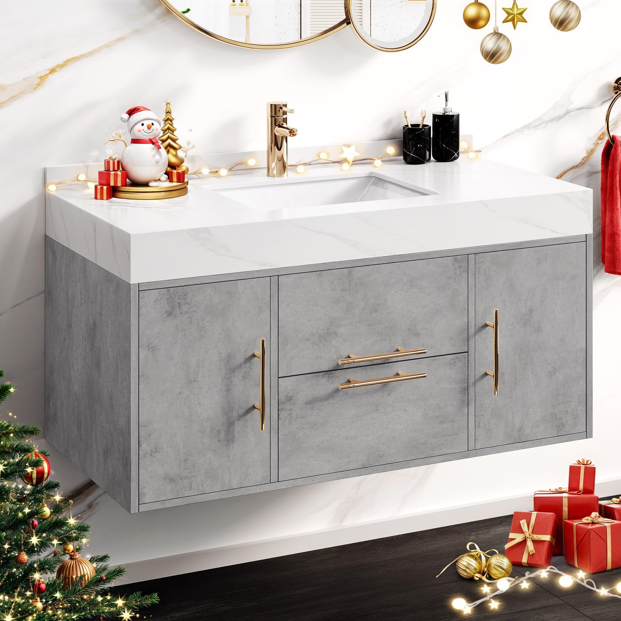 Amazon.com: eclife 36" Bathroom Vanities Cabinet with Sink Combo, Wall ...