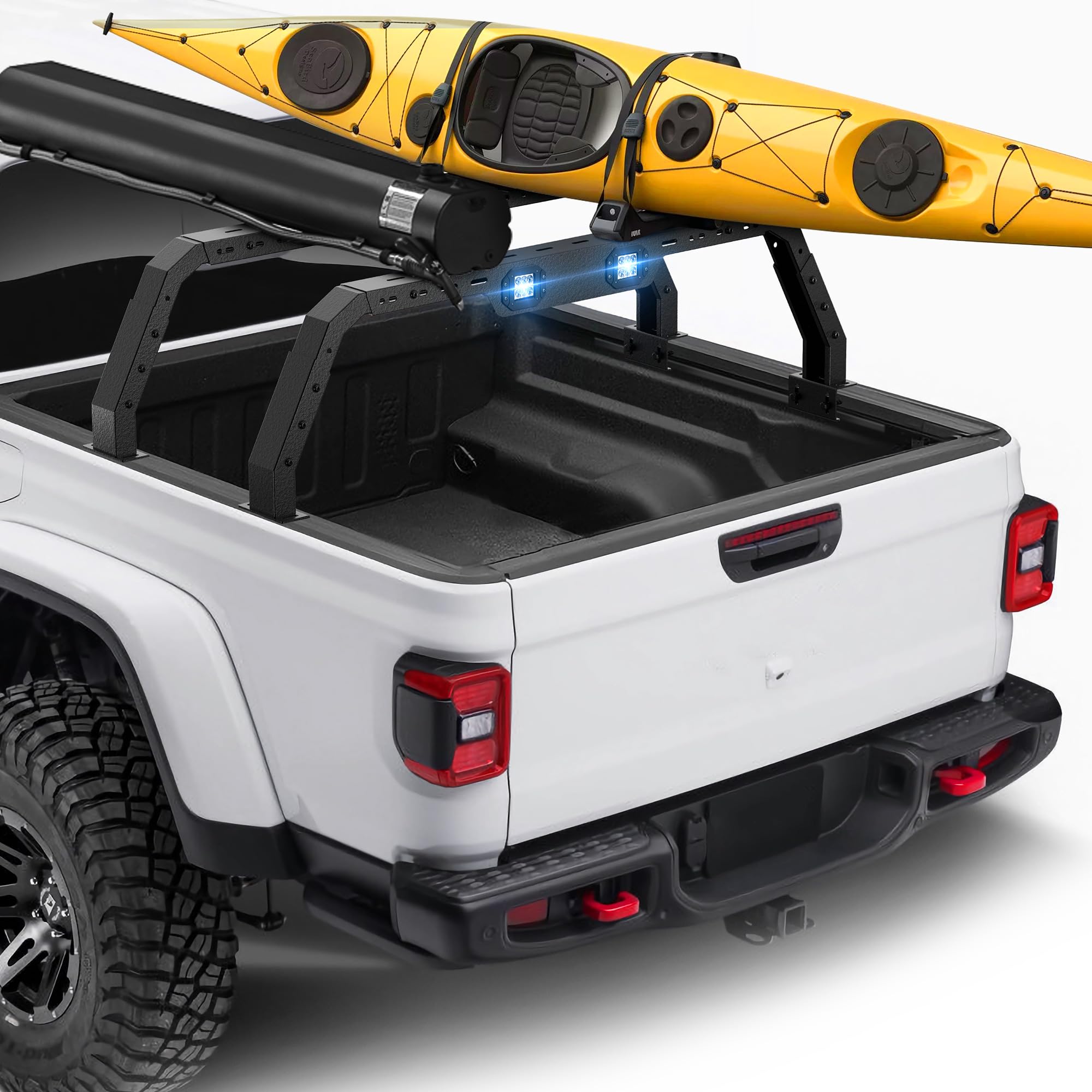 Amazon.com: OBNAUX High Overland Bed Rack Truck Cargo Carrier with 2pcs ...