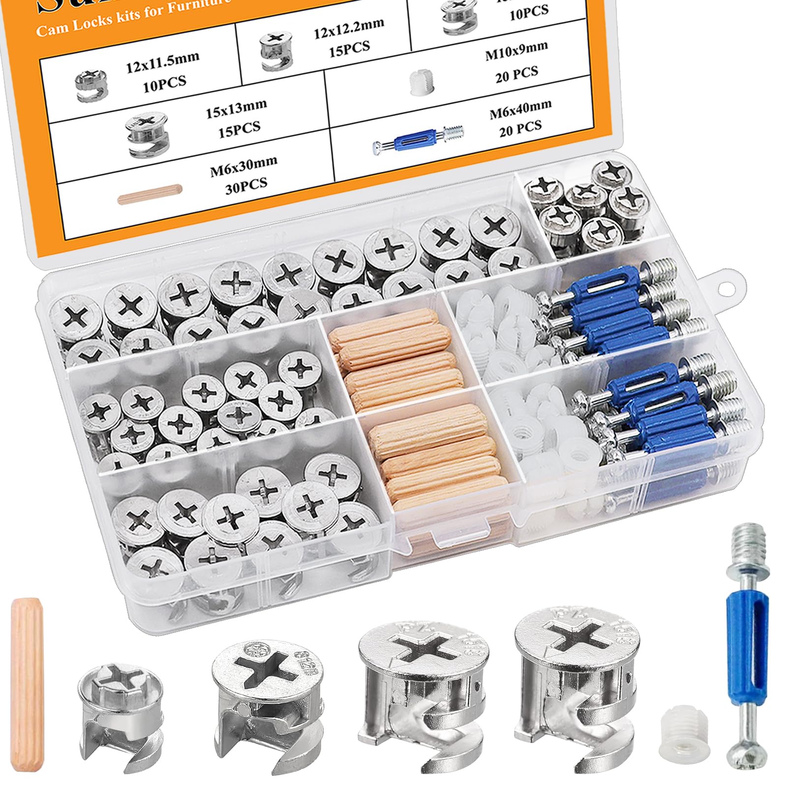 120PCS Cam Locks for Furniture,3-in-1 Eccentric Hardware Wheels ...