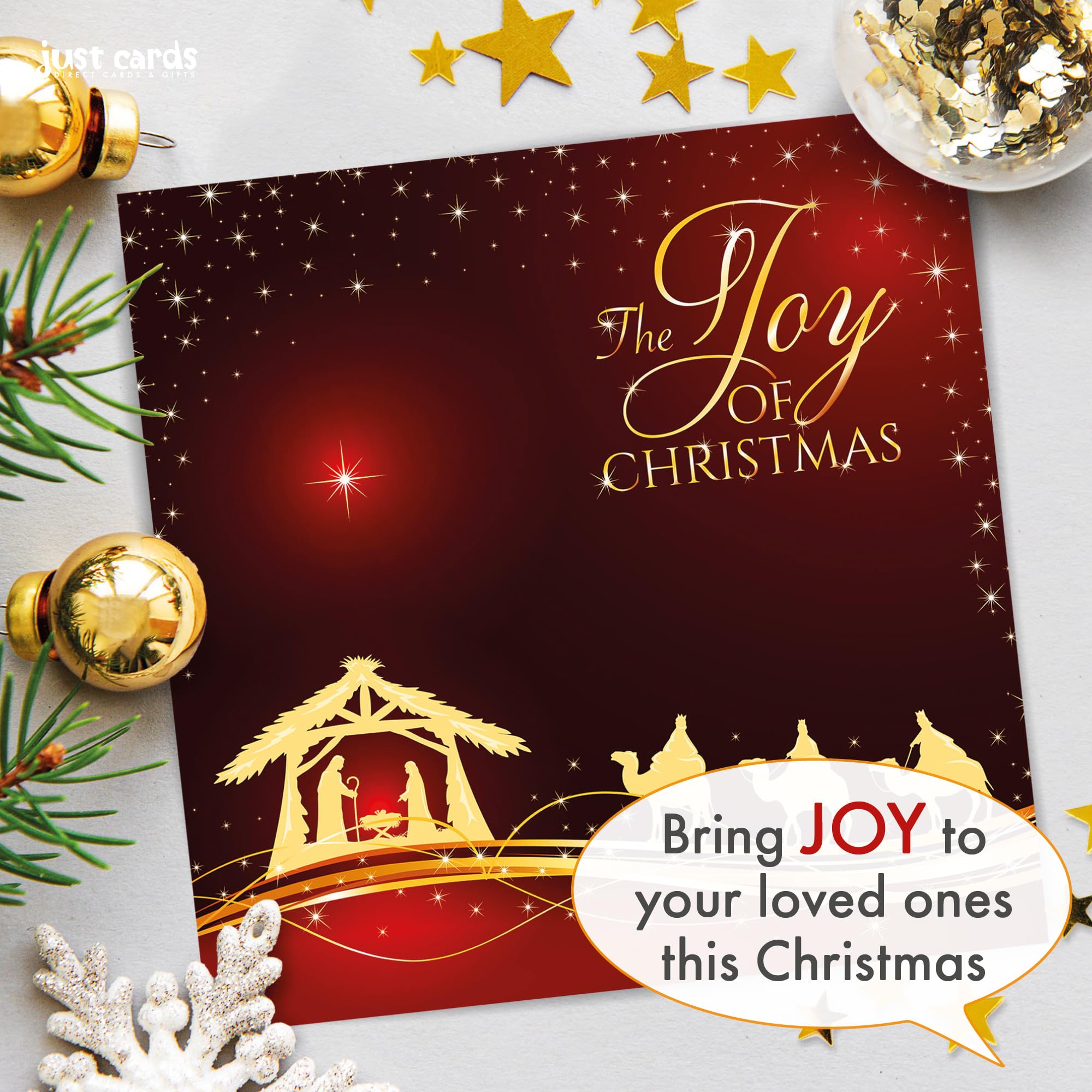 Christian Christmas cards, pack of 10 – Joy Christmas cards pack with ...