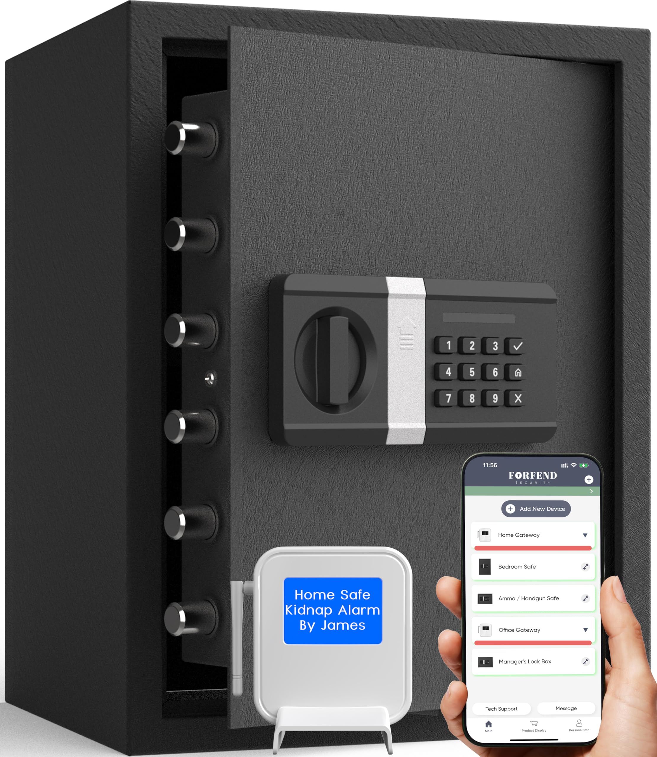 FORFEND Smart Home Safe | WiFi Safe Box App Lock/Alarm | Voice Command ...