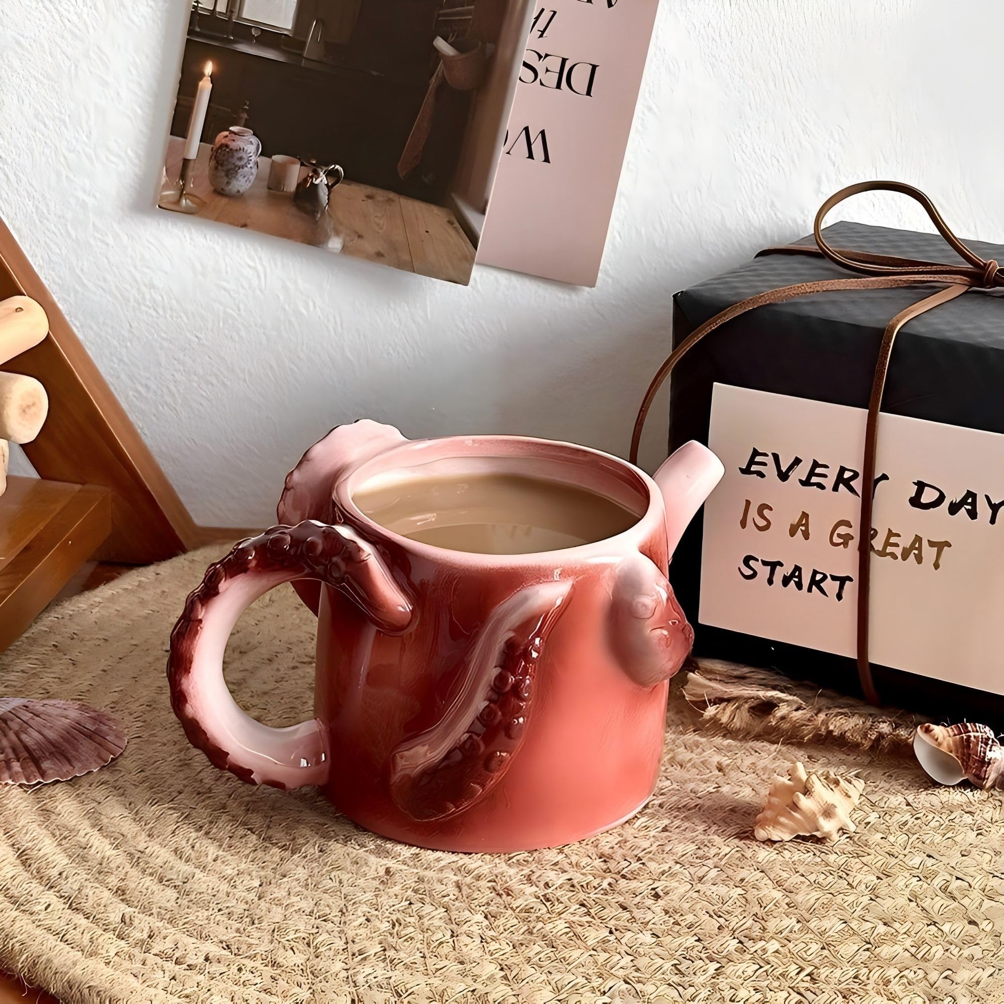 Amazon.com: 3D Octopus Ceramic Coffee Mug, Unique Coffee Mugs with ...