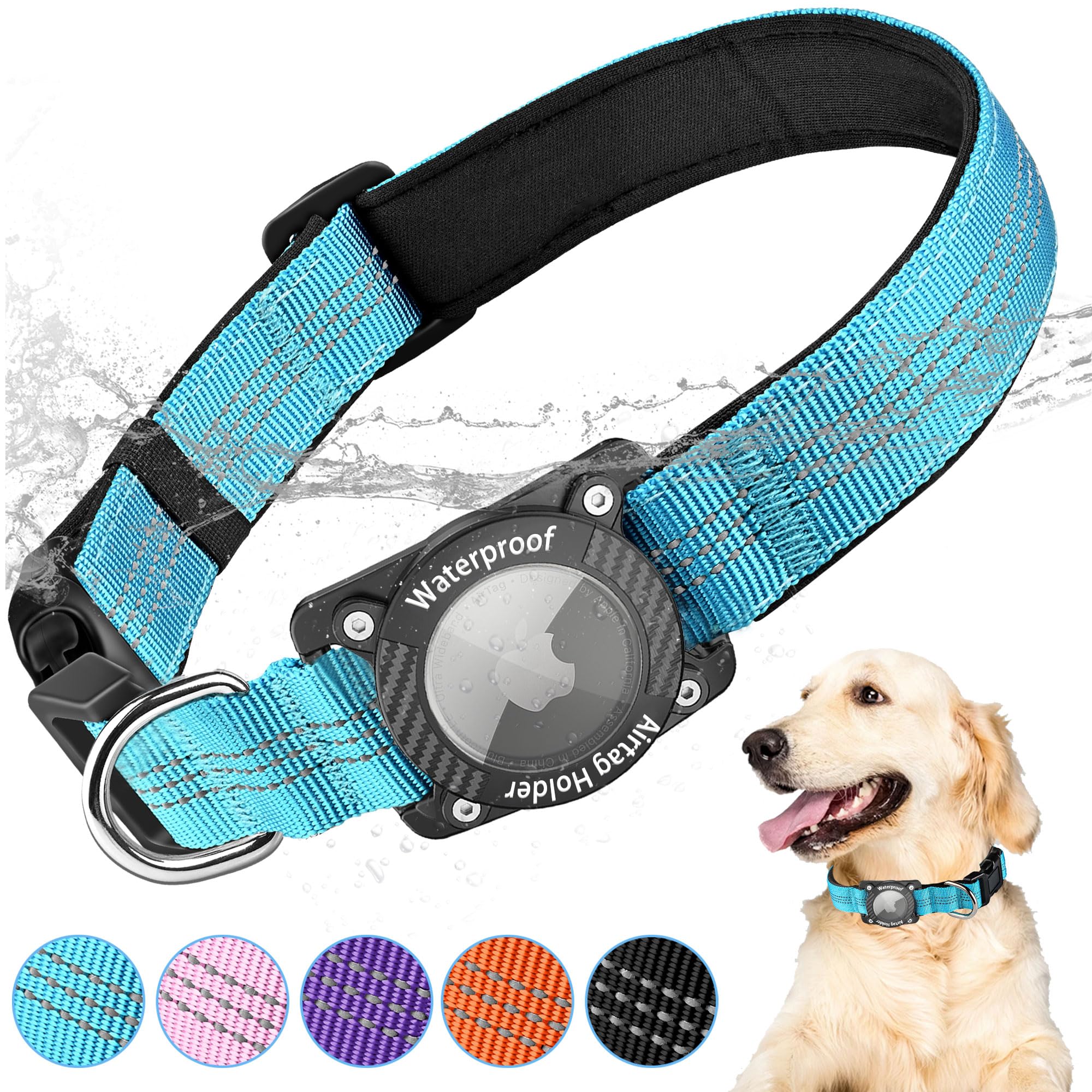 Amazon.com : AgoumLux Airtag Dog Collar, Apple Airtag Holder for ...