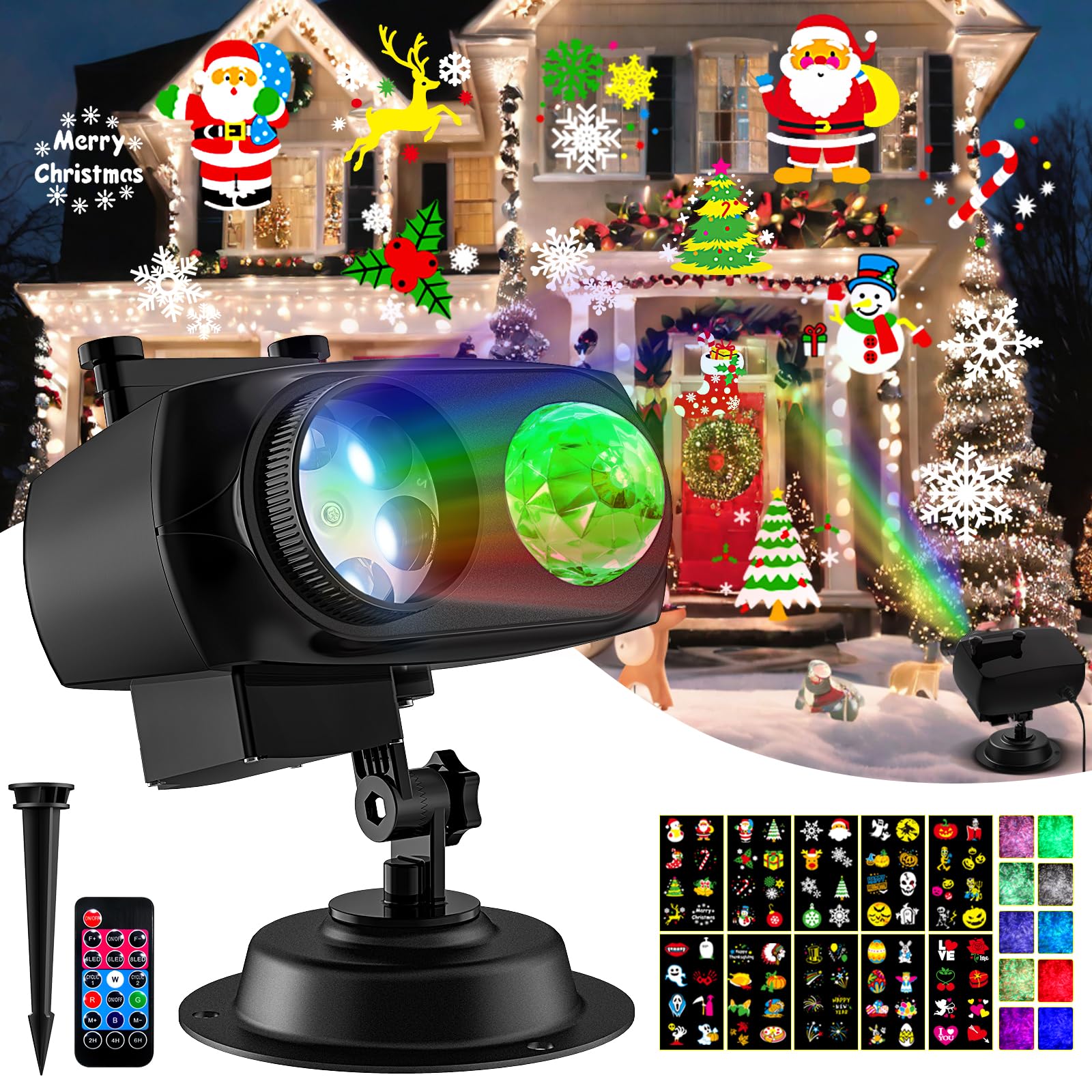 Amazon.com: 2024 Upgrade Christmas Light Projector Outdoor - Waterproof ...