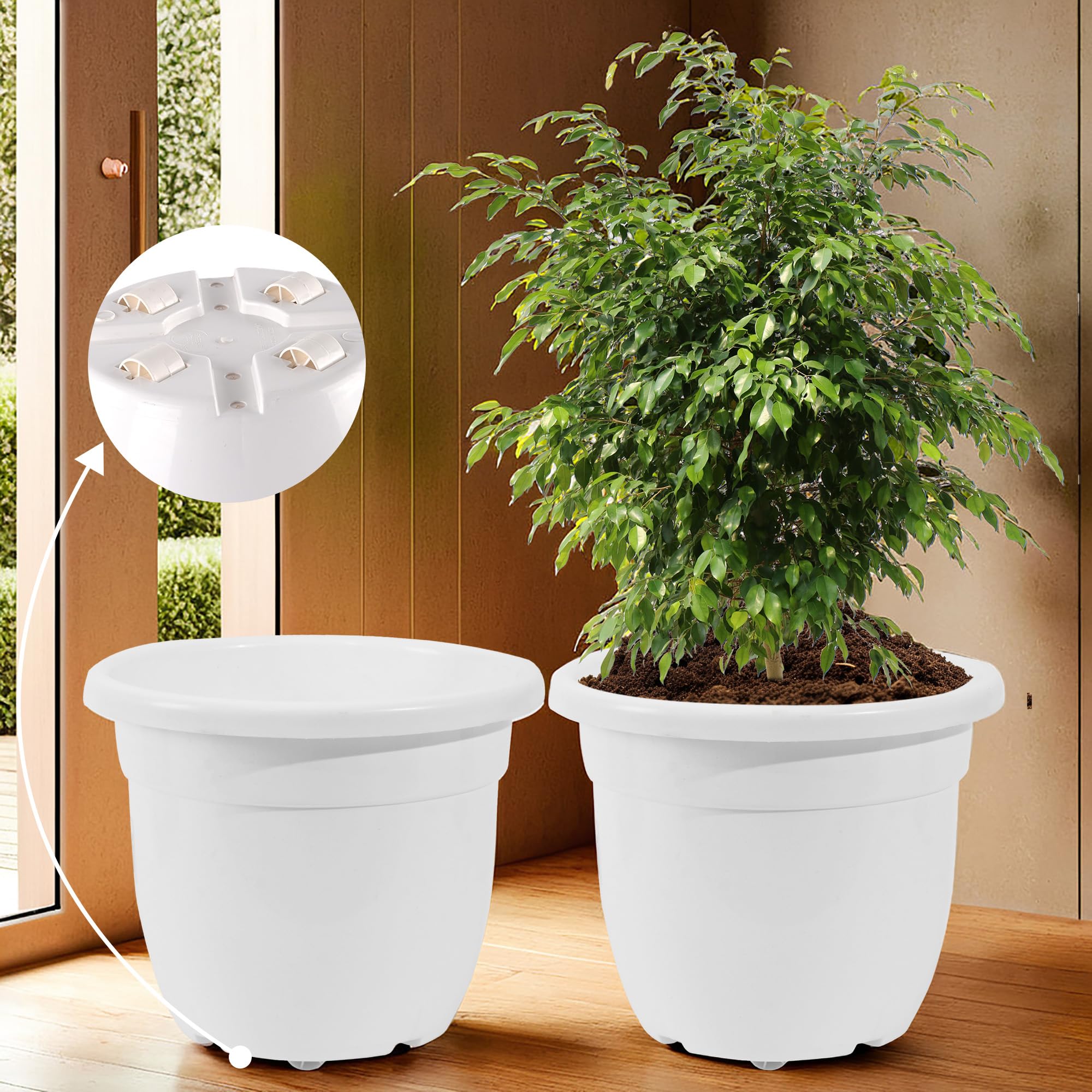 Kuber Industries Pack of 2 Portable Plastic Plant Pot for Home Decor ...