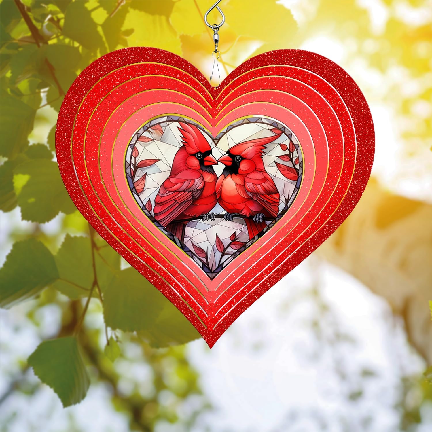 Amazon.com: 64memory Heart Cardinal Wind Spinner, Heart Cardinal Wind ...