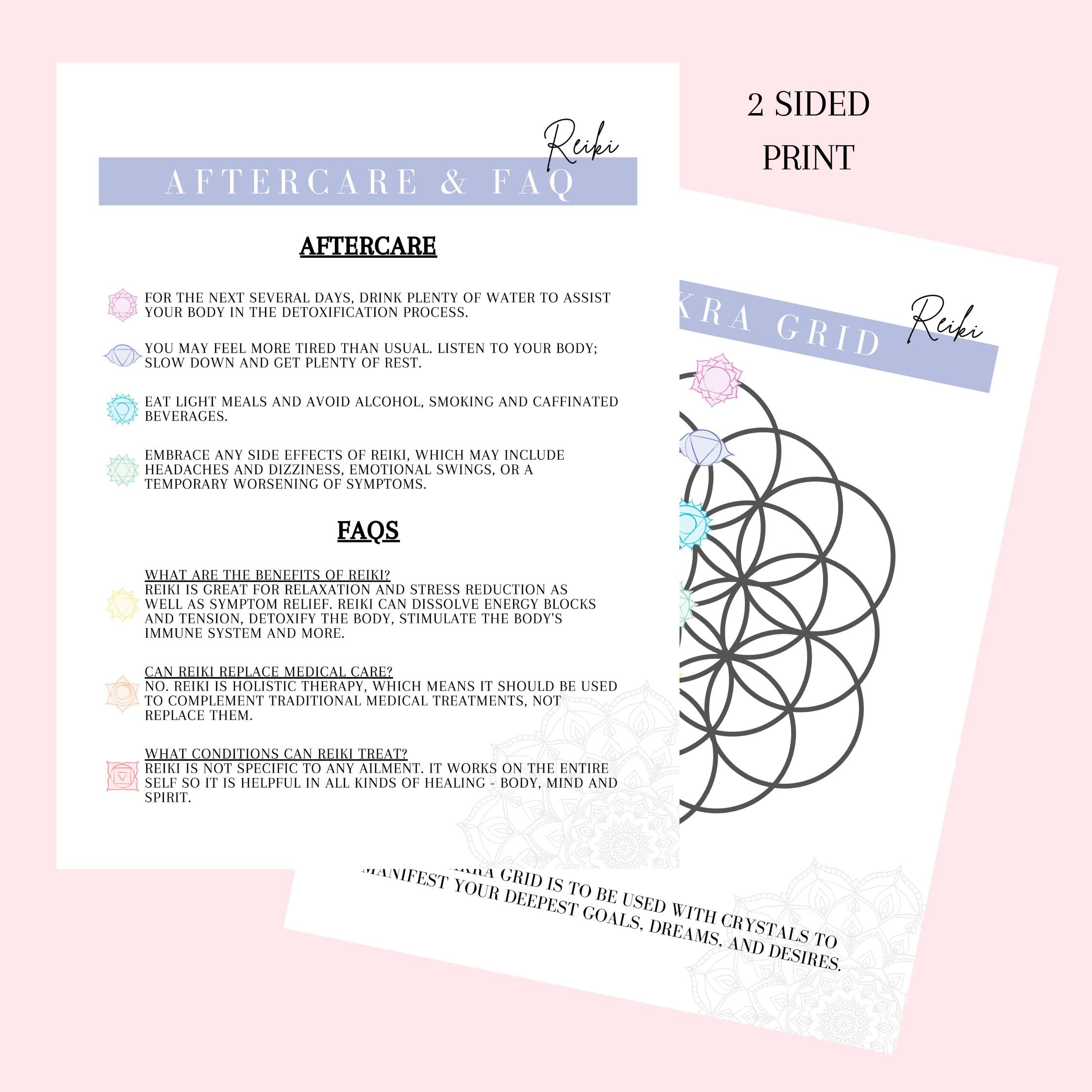 Snapklik.com : Reiki Intake Forms, Aftercare Cards, Consent, Session ...