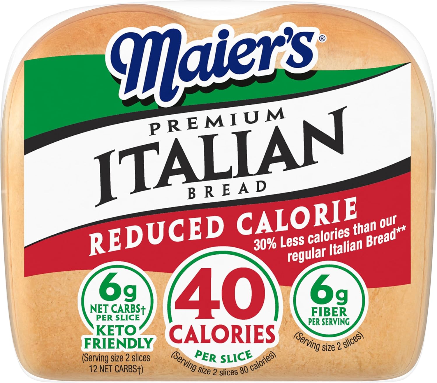 Amazon.com: Maier's Reduced Calorie Premium Italian Bread, White ...
