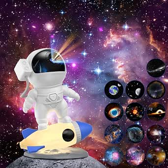Amazon.com: Astronaut Galaxy Projector for Bedroom with Rocket Night ...