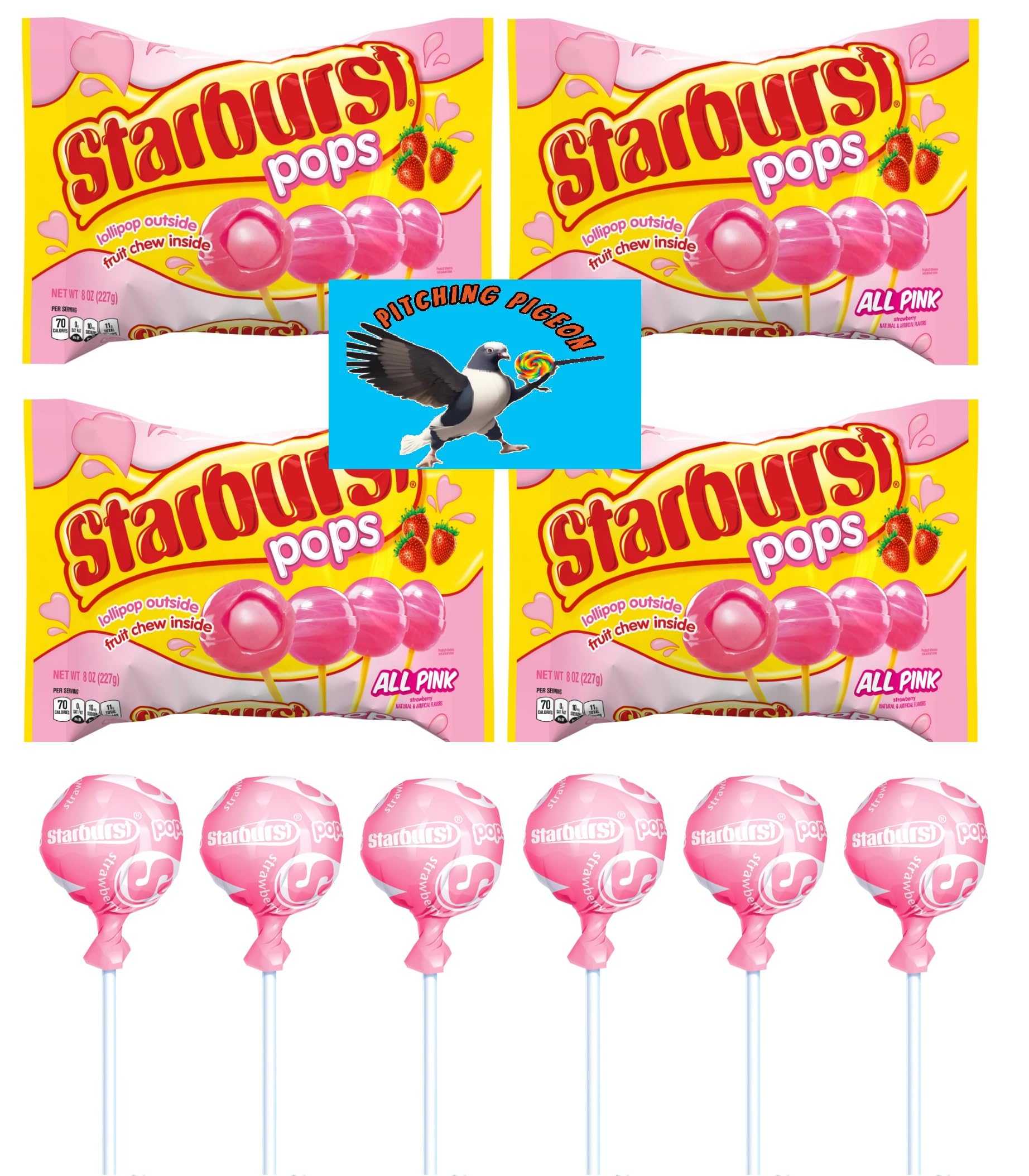 Amazon.com : Starburst All Pink Strawberry Lollipops 32oz total Bulk ...