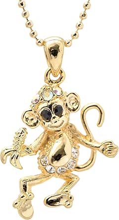 Amazon.com: Spinningdaisy Tiny Jewel Rainbow Playful Monkey Necklace ...