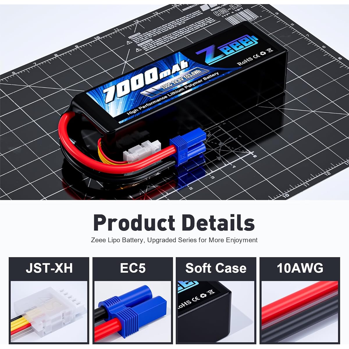 $11/mo - Finance Zeee 4S Lipo Battery 7000mAh 14.8V 100C Soft Pack RC ...