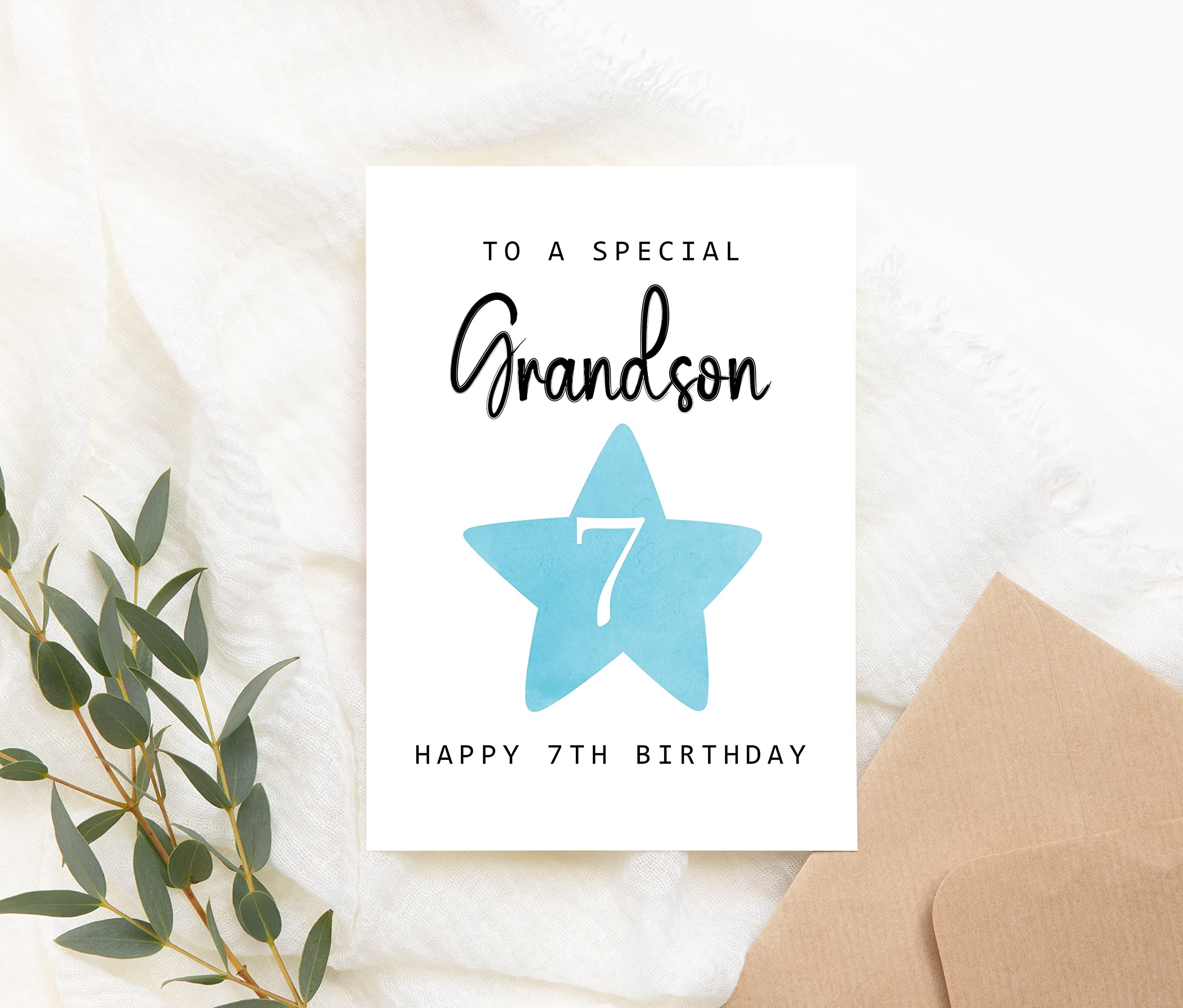 Snapklik.com : To A Special Grandson - Happy 7th Birthday Card - Age 7 ...