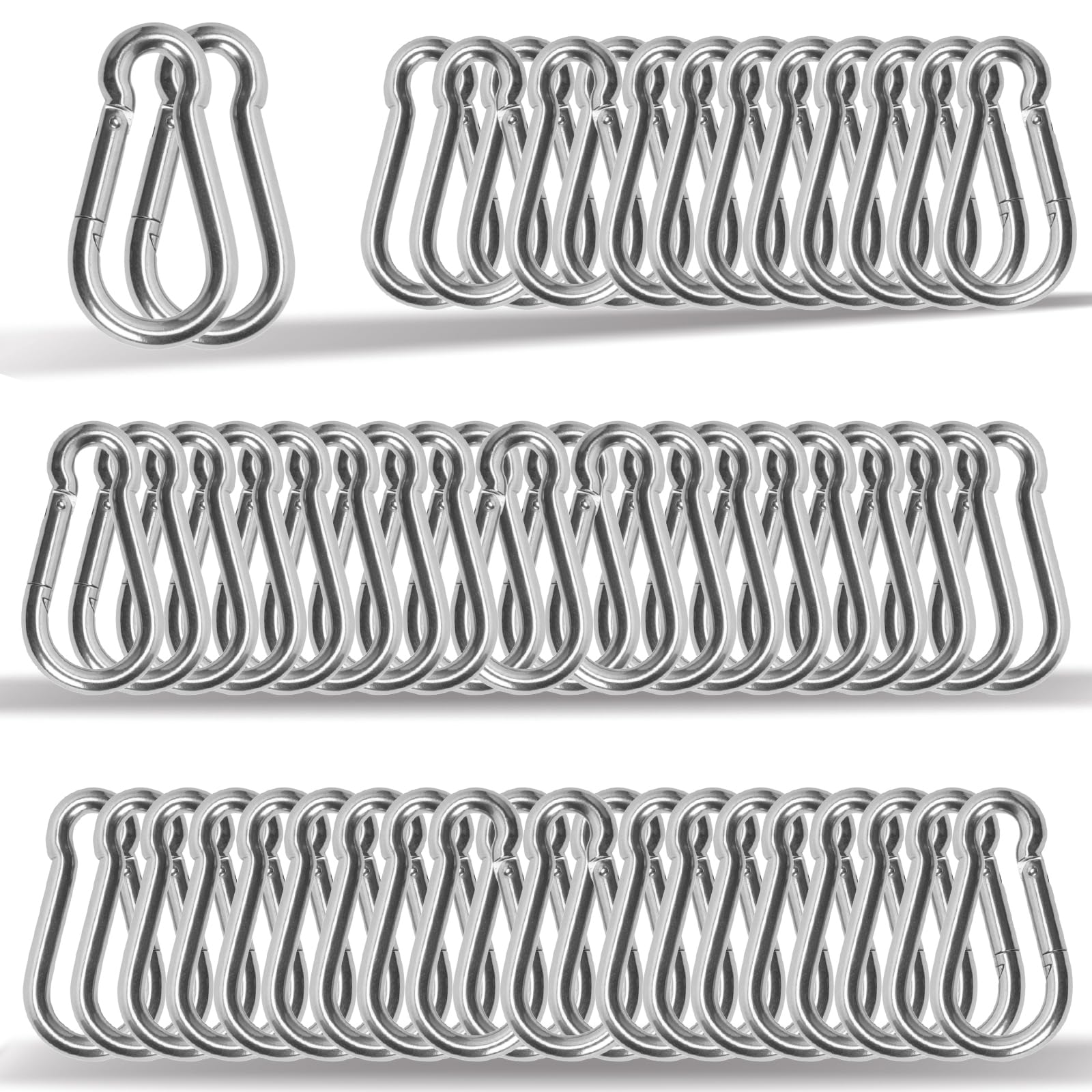 50Pack M5 Spring Snap Hook, 2 Inch Galvanized Steel Large Quick Link ...
