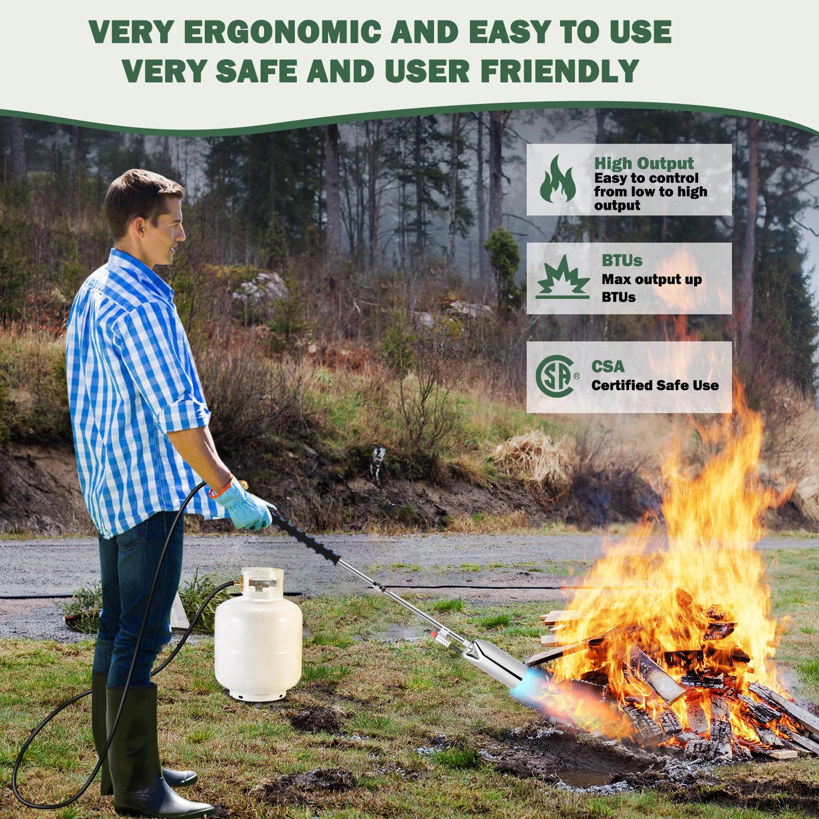 Snapklik.com : ARTFLAMM Portable Propane Torch Weed Burner Kit