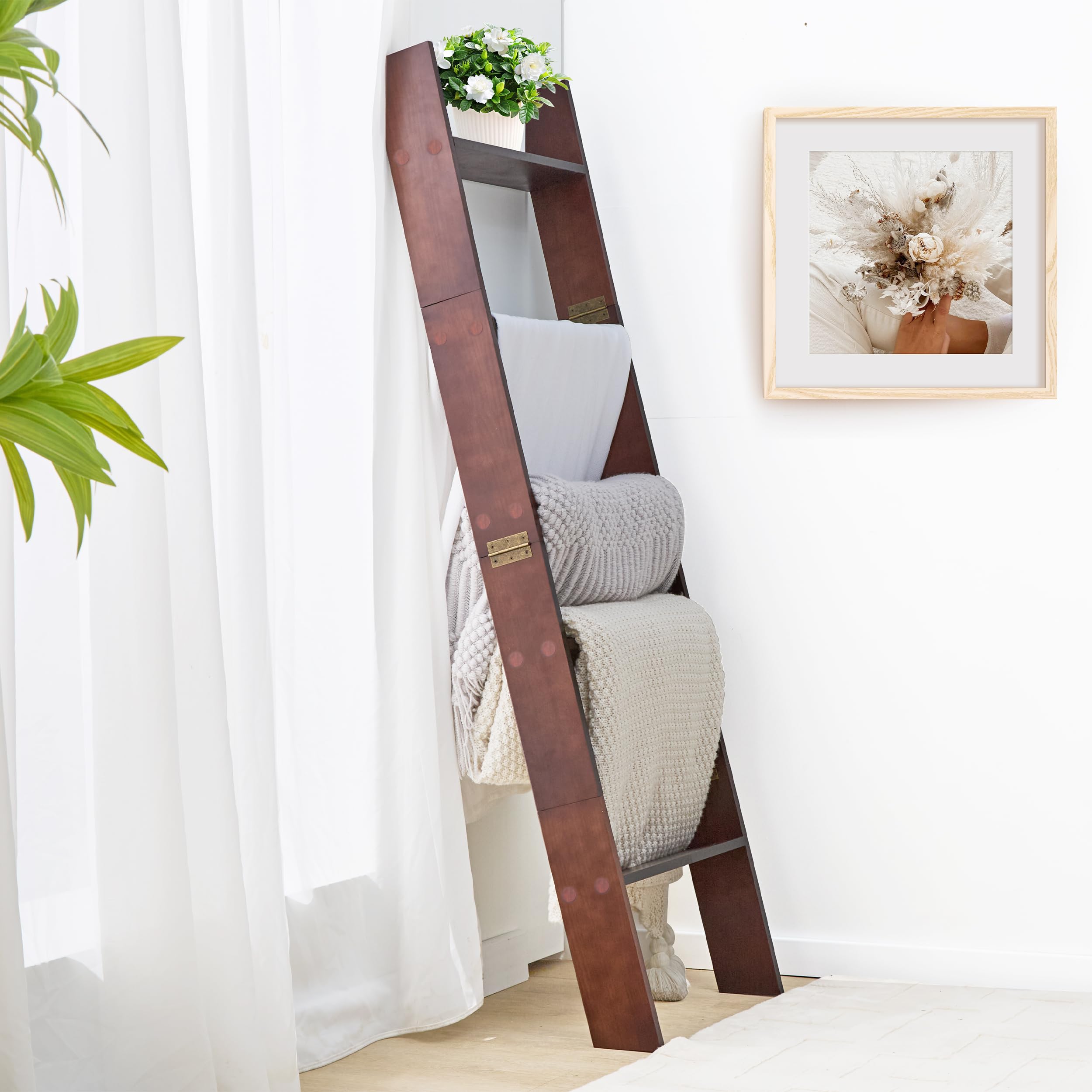 Amazon.com: XUNIQUE 5-Tier Blanket Ladders for The Living Room, 4.8 FT ...