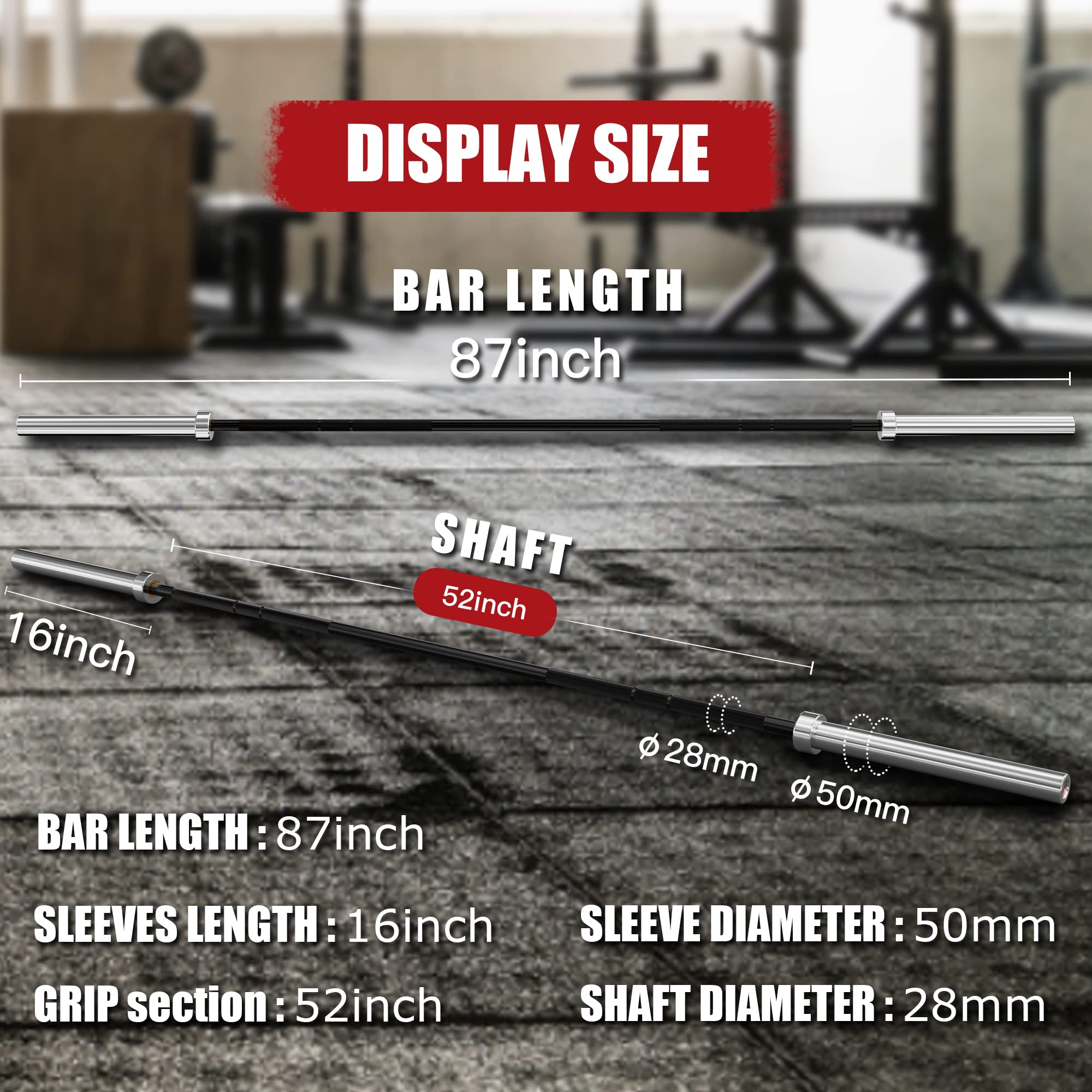 Snapklik.com : Olympic Barbell 4ft/5ft/7ft Curl Weight Bar,330 Lbs ...