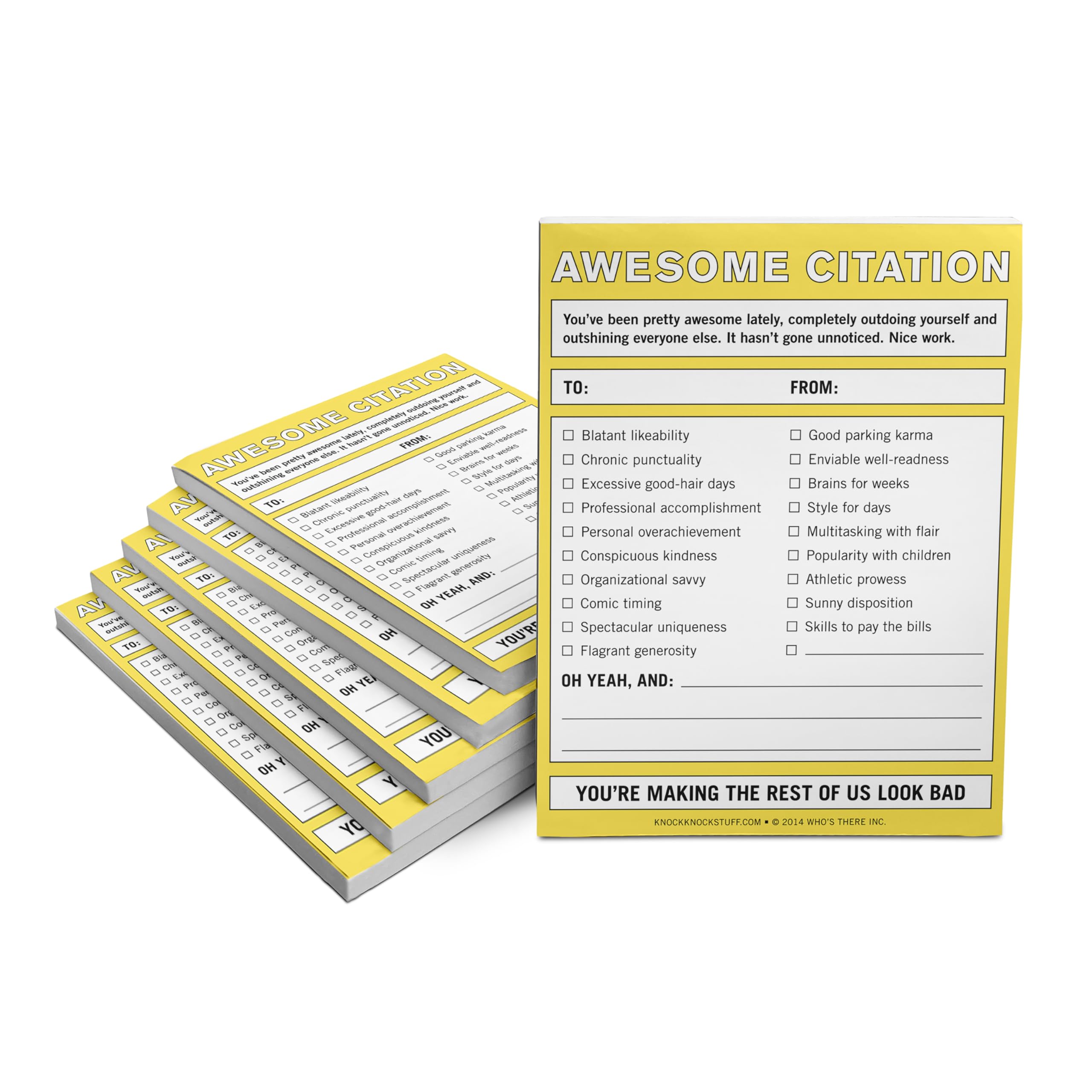 Snapklik.com : 6-Count Knock Knock Awesome Citation Nifty Note Pads ...