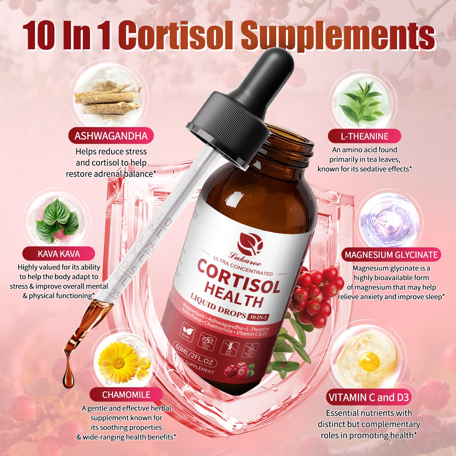 Snapklik.com : Cortisol Supplement Liquid Drops, 10 In 1 Hormone ...