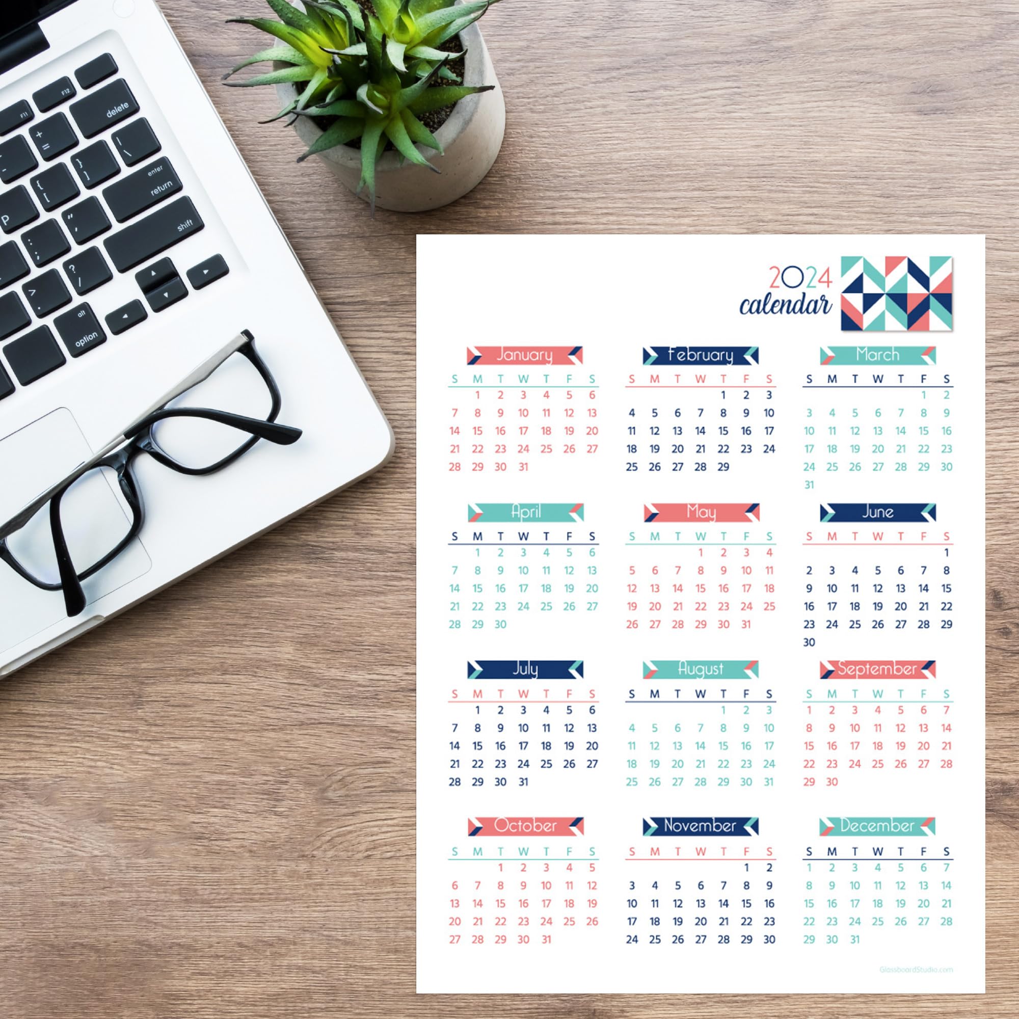 Snapklik.com : Annual Year-At-A-Glance Calendar Sticker Decal Removable ...