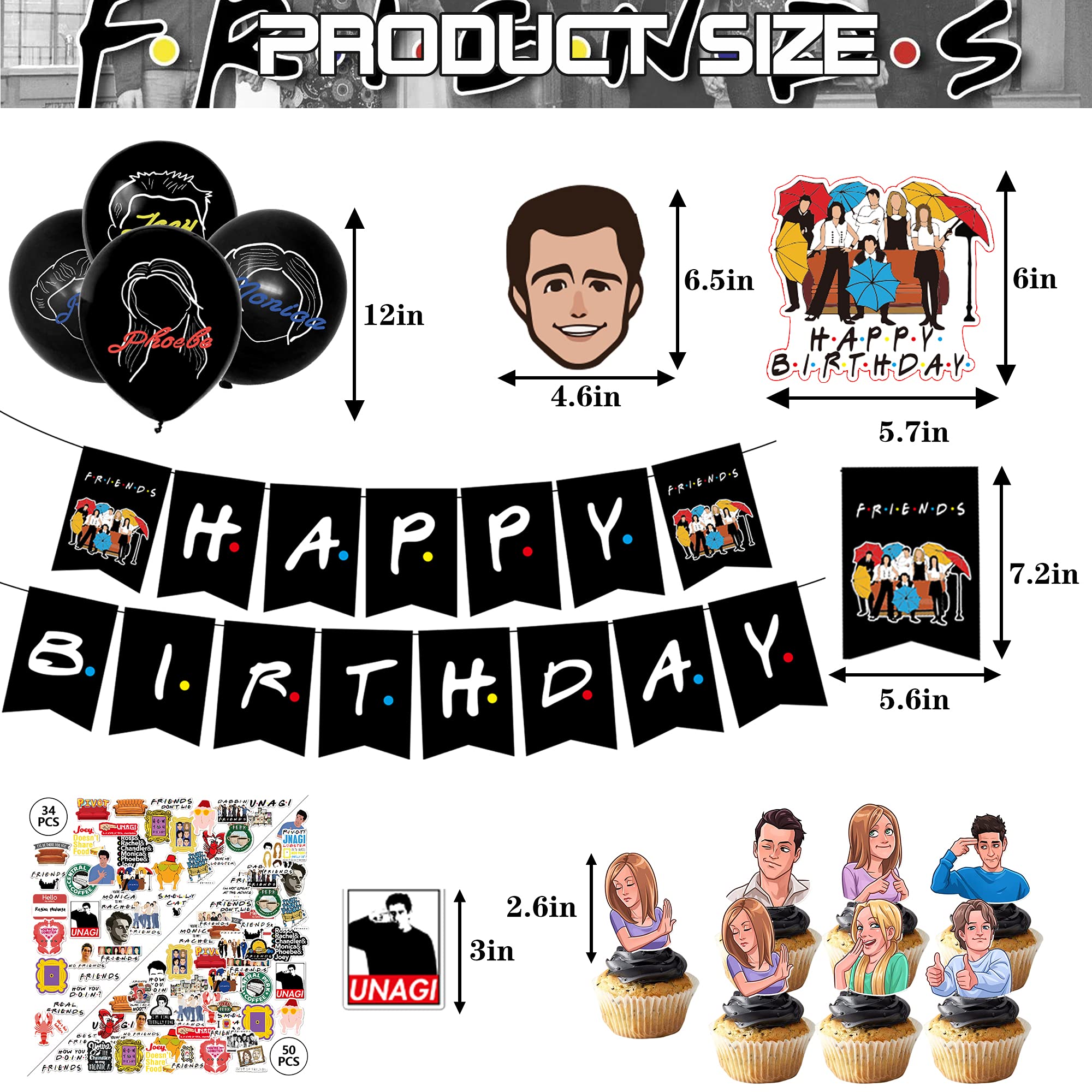 106 Pcs Friends Themed Party Decorations Friends Party Decorations ...