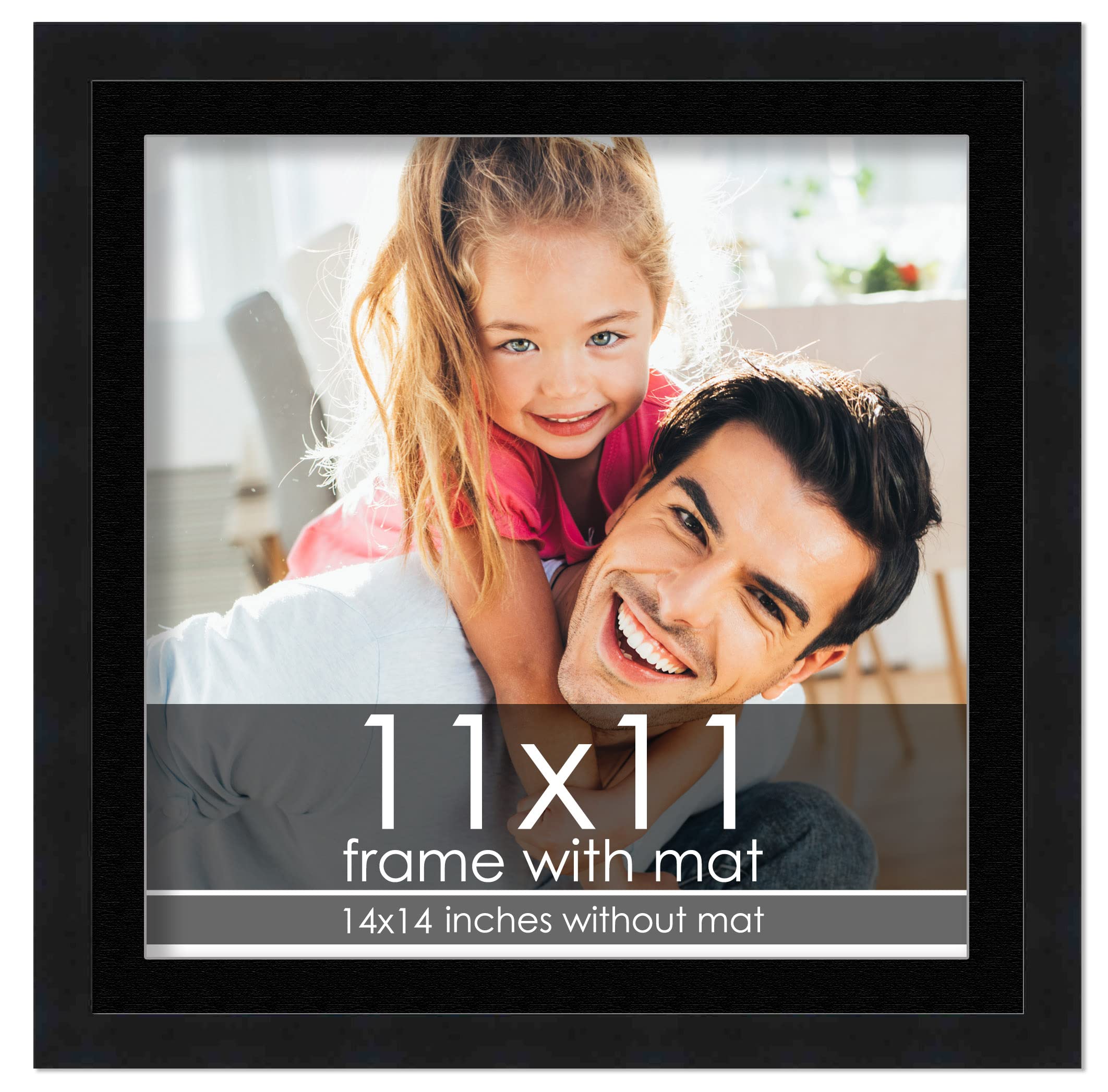 Amazon.com - 11x11 Frame with Mat - Black 14x14 Frame Wood Made to ...