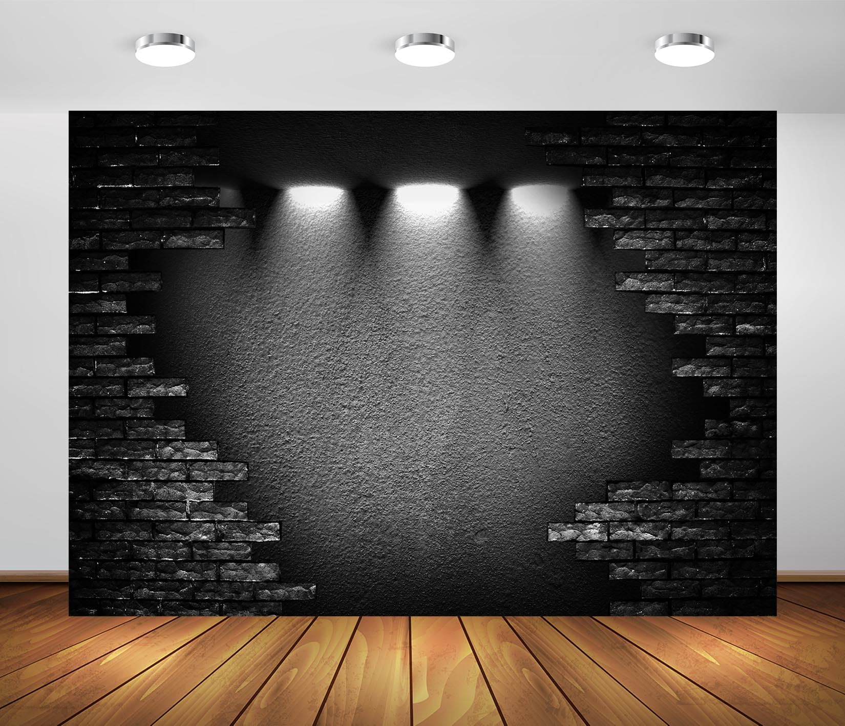Vintage Brick Wallpaper BELECO 10x10ft Black Brick Wall Backdrop ...