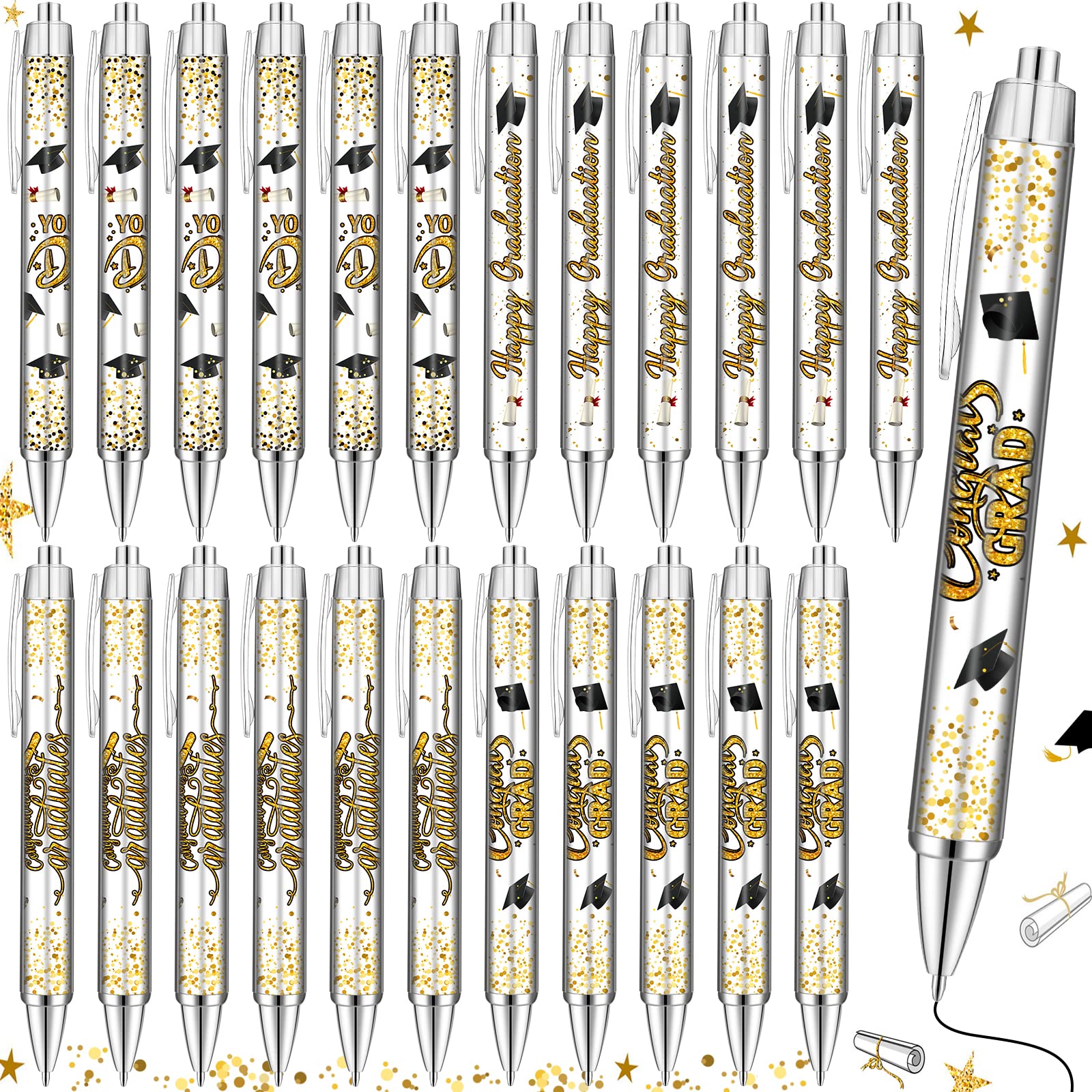 Amazon.com : Sabary 24 Pcs Graduation Ballpoint Pen Congrats Grad ...
