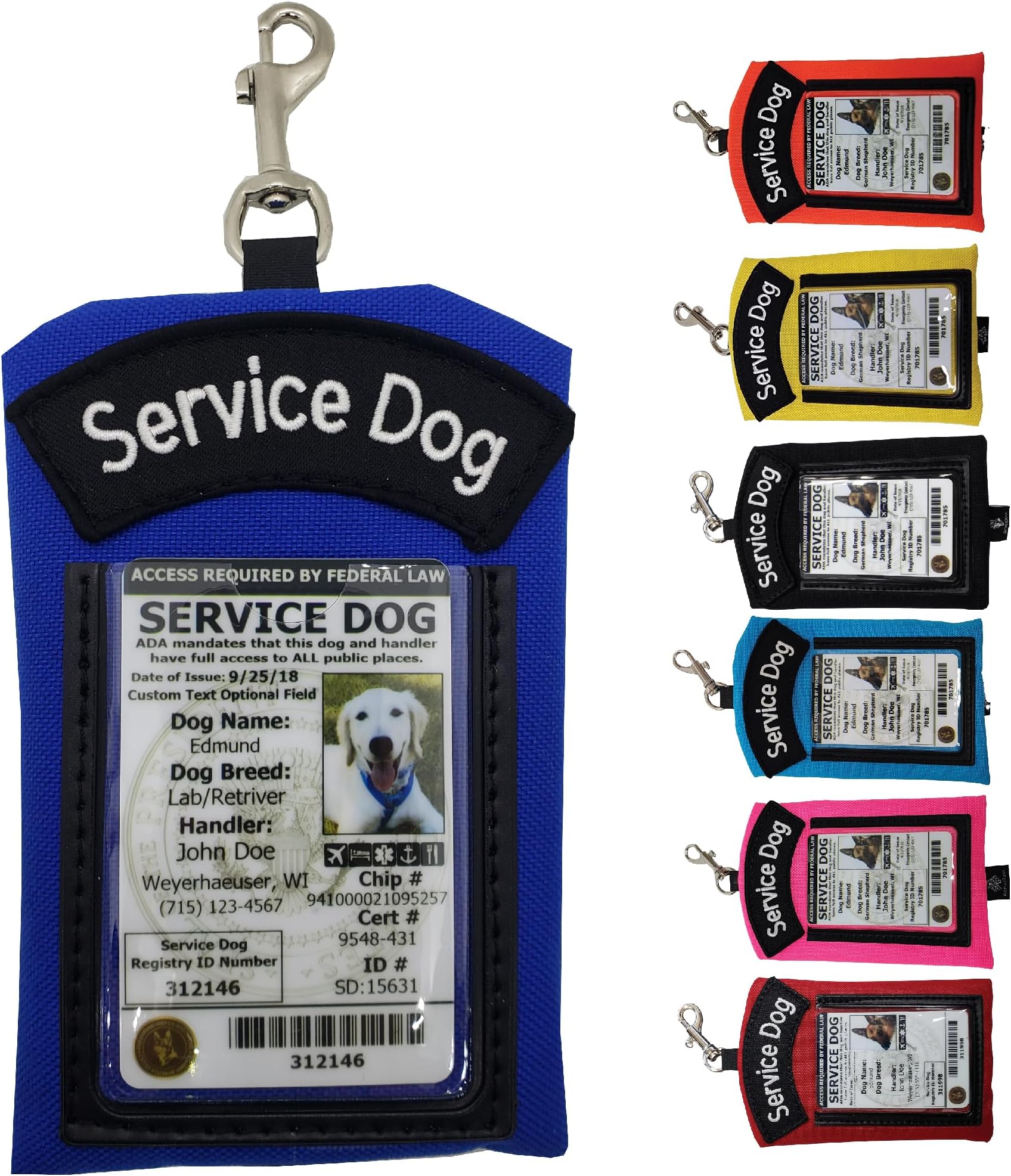 Amazon.com: ActiveDogs Service Dog ID Card Pouch - Clip On ...