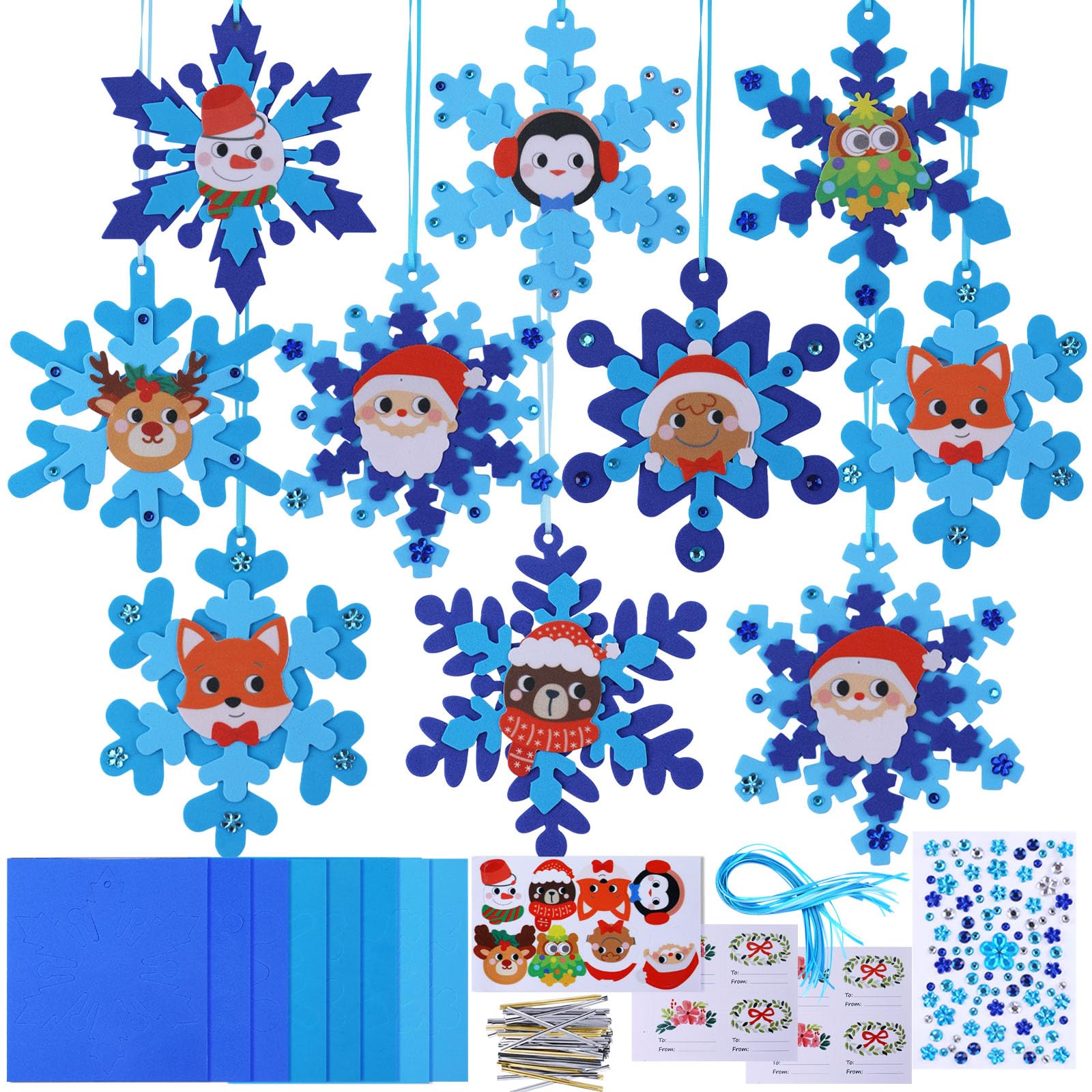 Amazon.com: 24 Sets Christmas Craft Kits Winter Crafts DIY Christmas ...