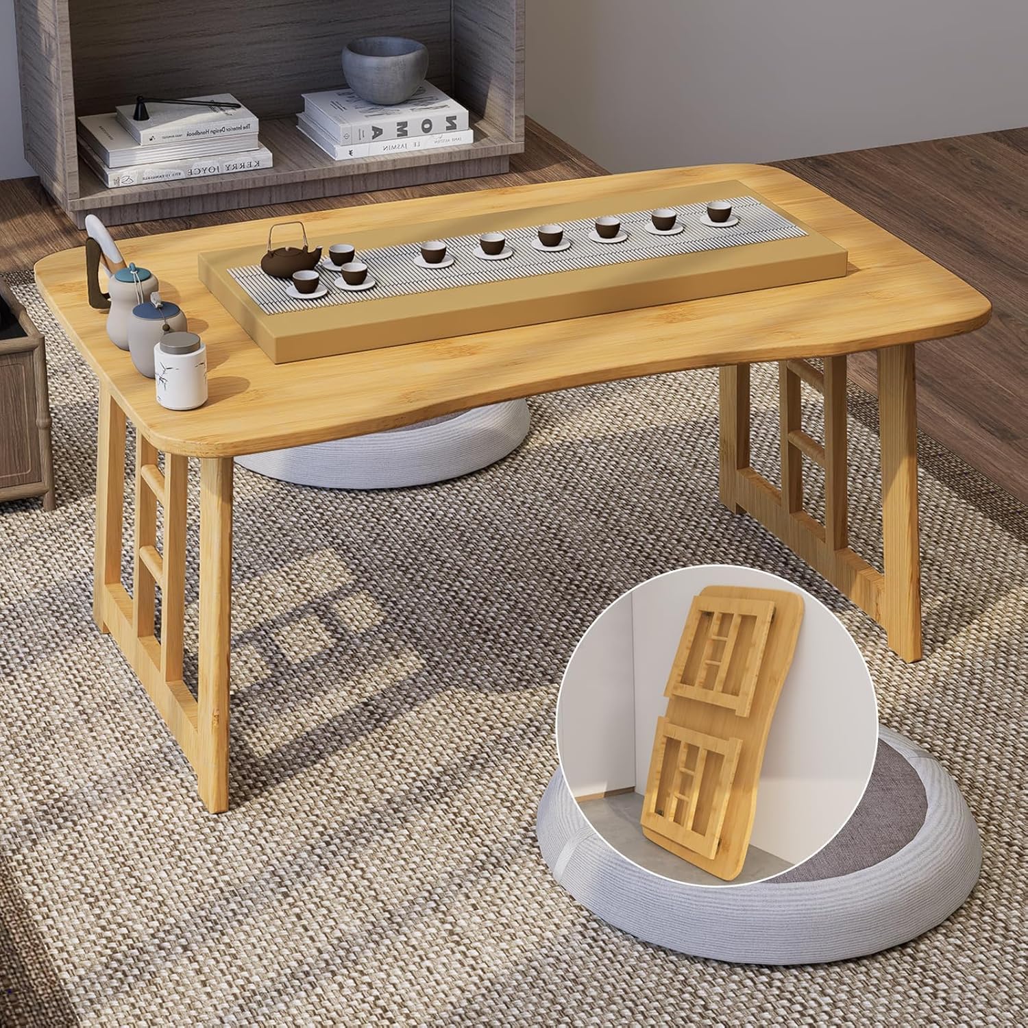 Amazon.com: JIQHOHX Japanese Low Floor Table, Folding Coffee Tables ...
