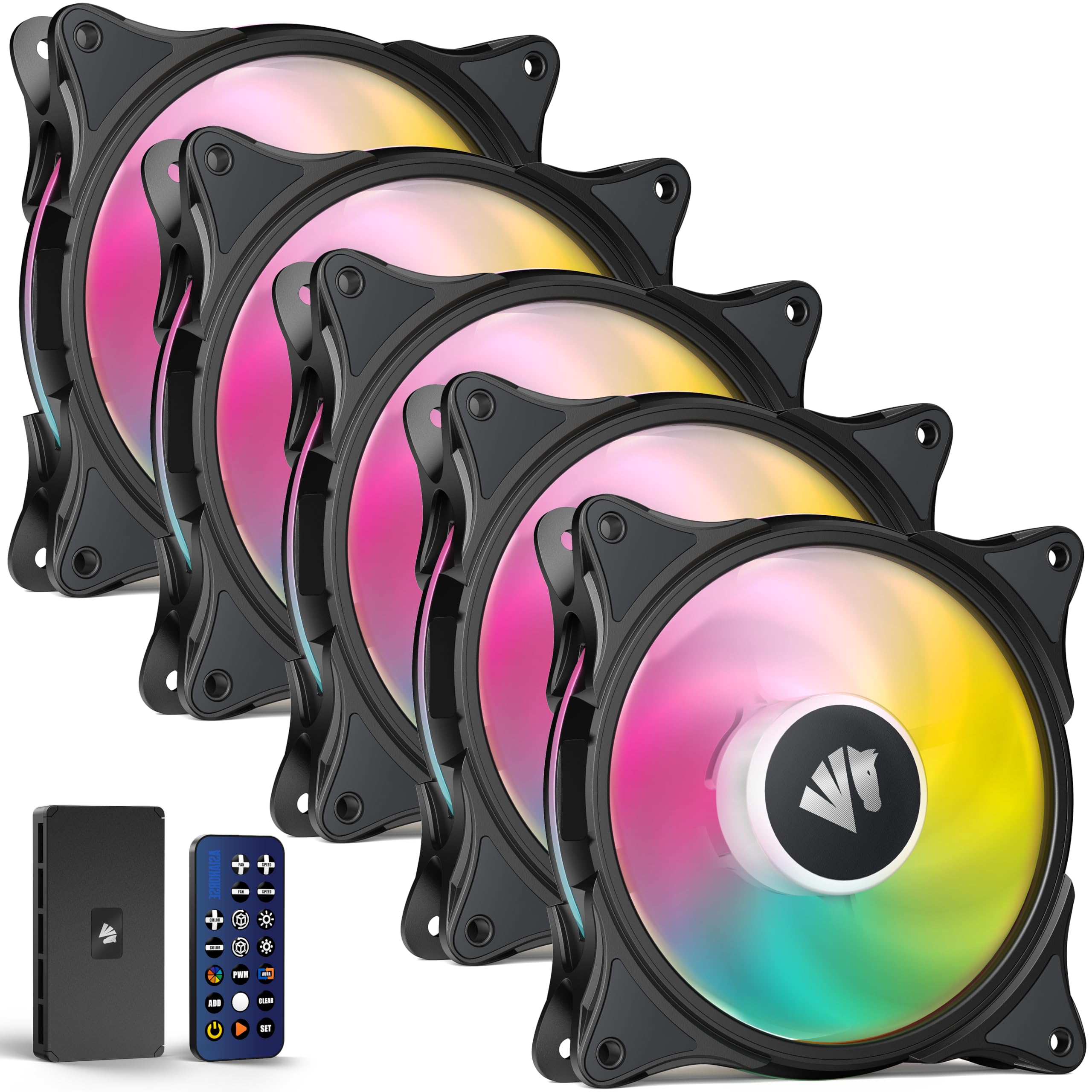 Snapklik.com : AsiaHorse FS-9002 Pro 120mm RGB Case Fan, 26 LED ARGB ...