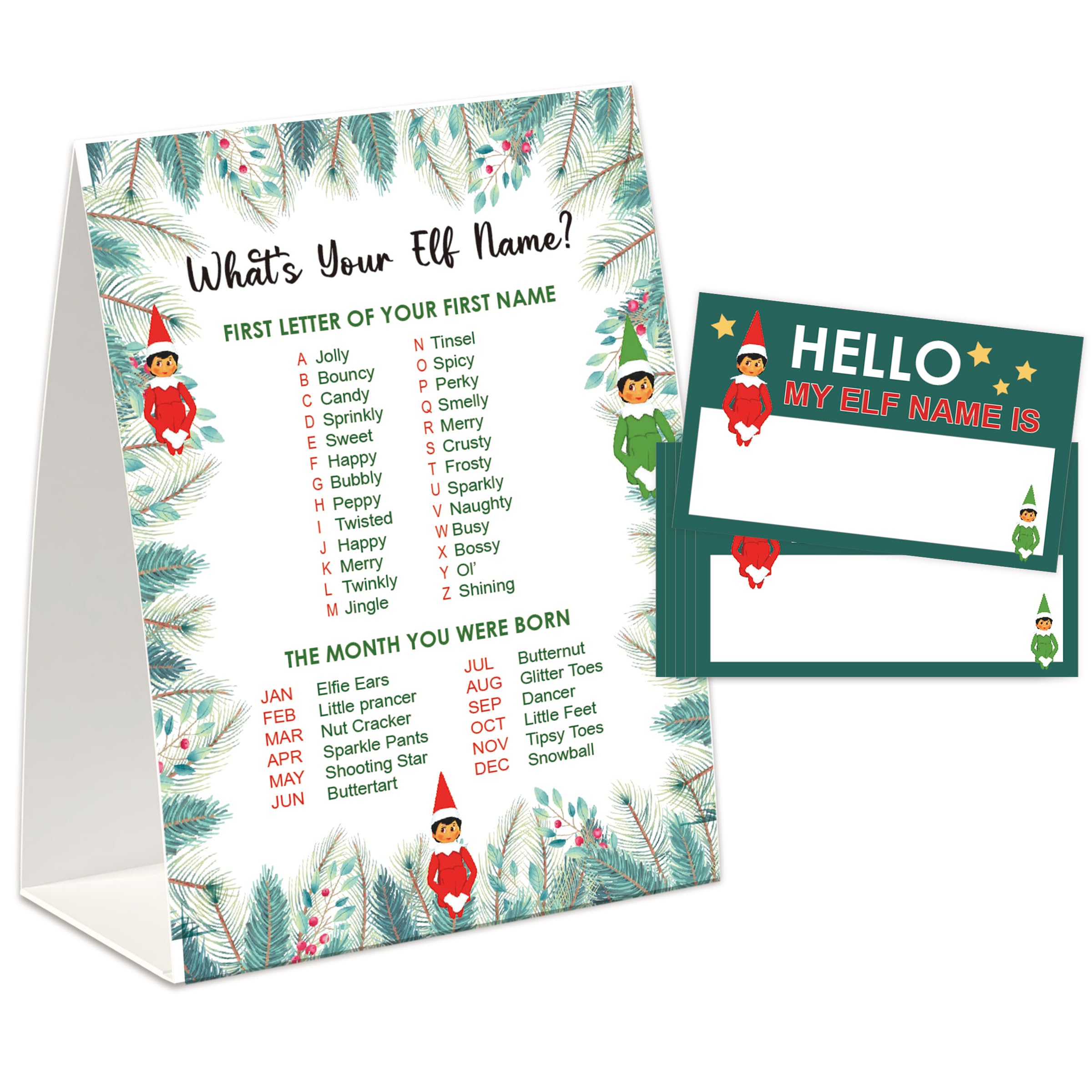 Amazon.com: UHADRE What is Your ELF Name Christmas Game, Christmas ...