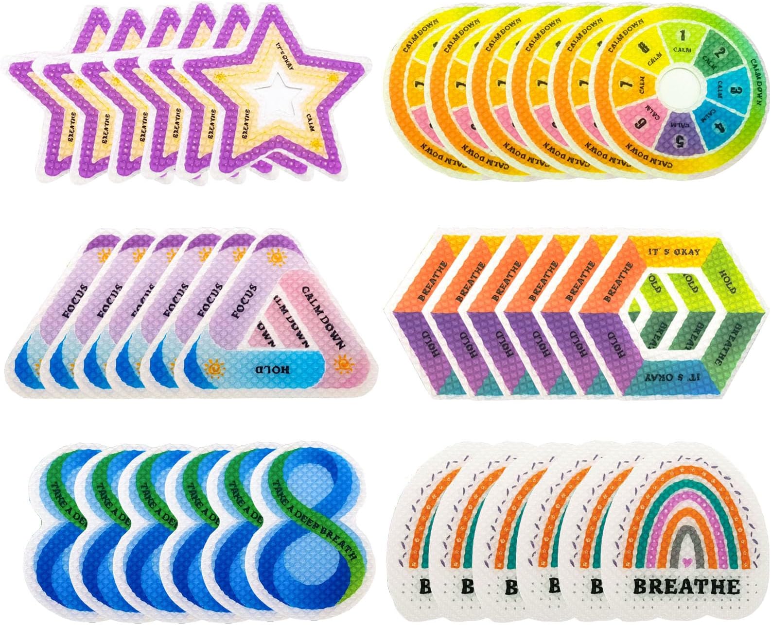 Amazon.com : CRAFTJOY 6-Styles Calm Strips for Anxiety Sensory Stickers ...
