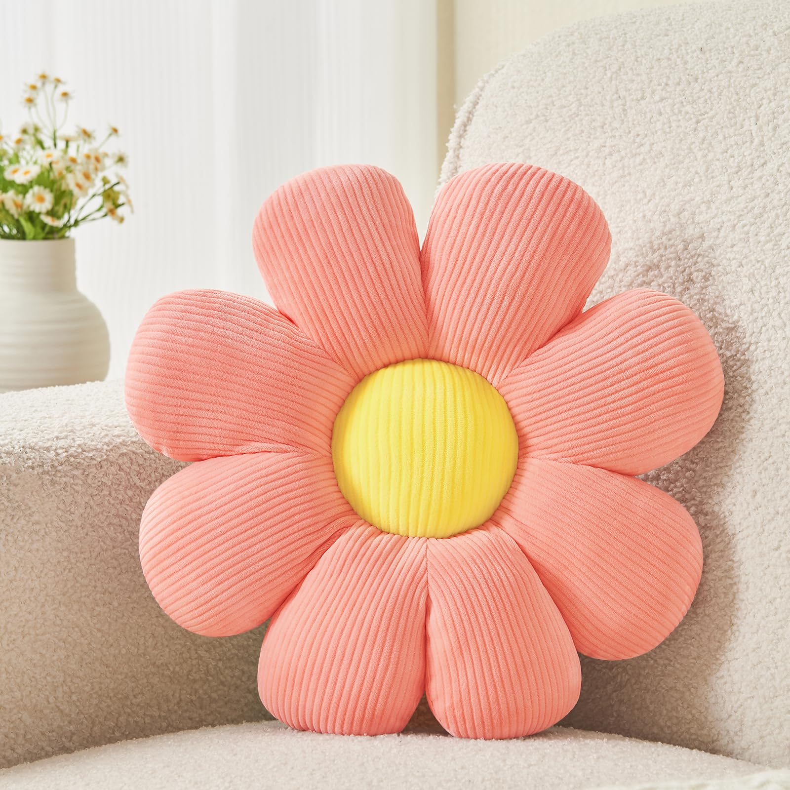 Amazon.com: Mepherl Flower Pillow,Daisy Pillow Flower Shaped Throw ...