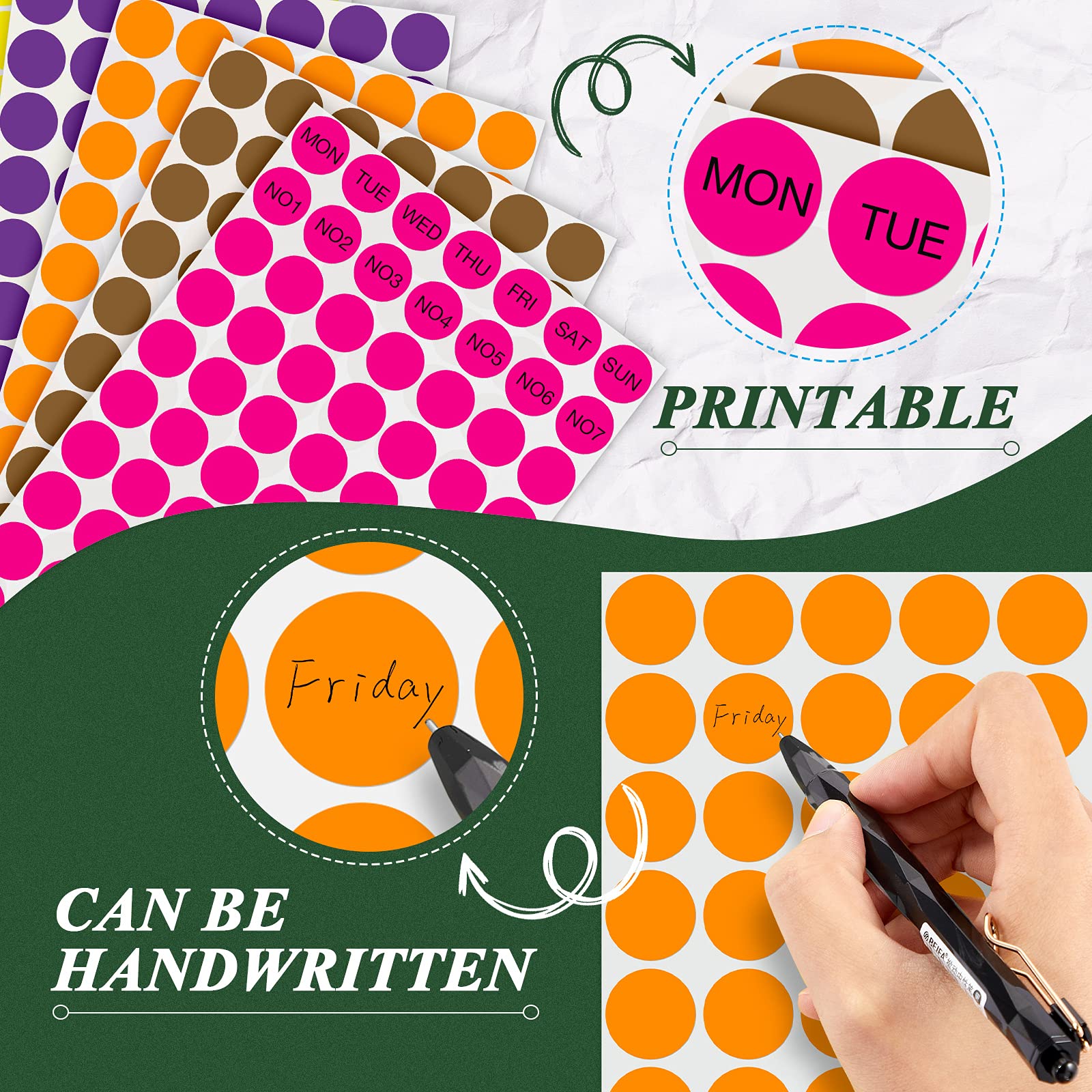 Round Stickers 240 Pieces 3 Inch 20 Colors Colored Labels Colored ...