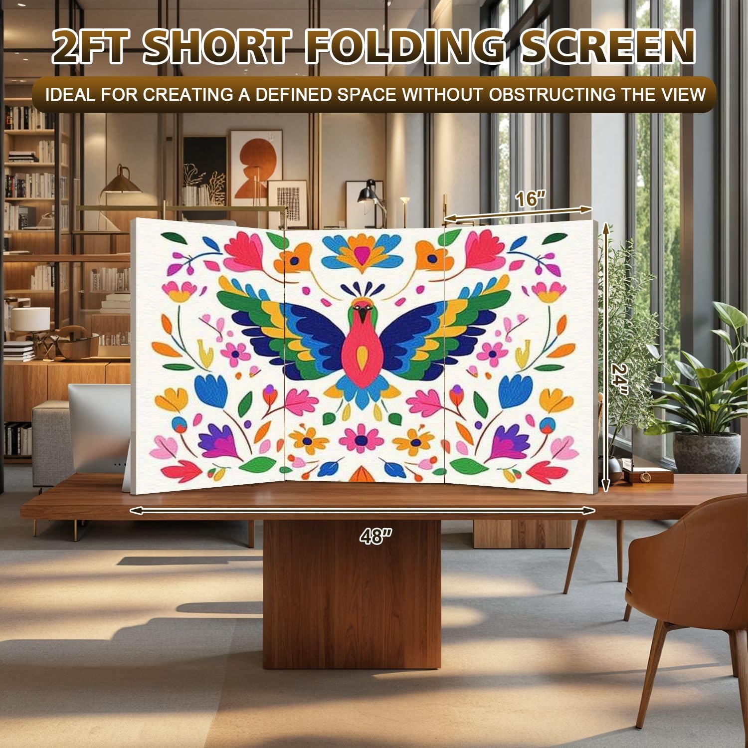 Mexican Furniture Mexican Flower Room Divider Screen - 6 Panel Folding ...