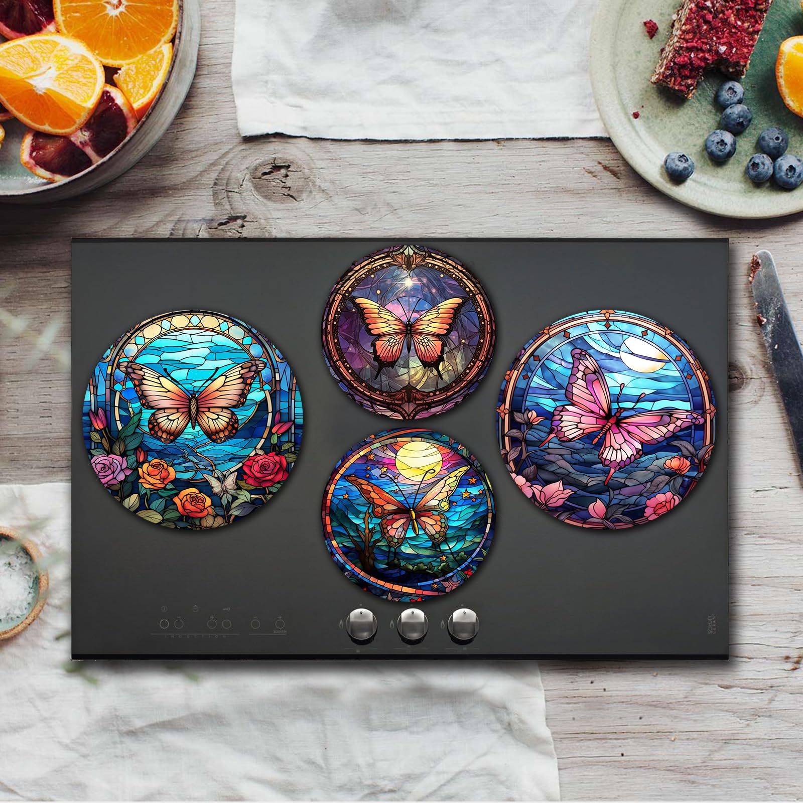 Snapklik.com : Butterfly Electric Stove Burner Covers, Set Of 4 Round ...