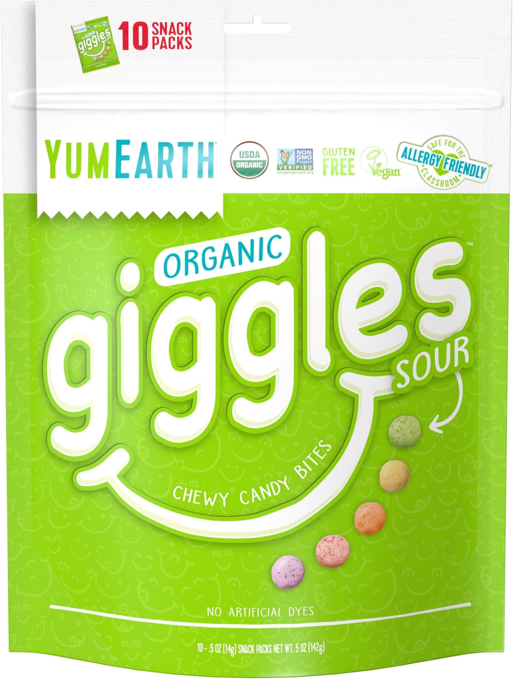 Amazon.com : YUMEARTH Organic Giggles Chewy Candy Bites - 5 oz ...