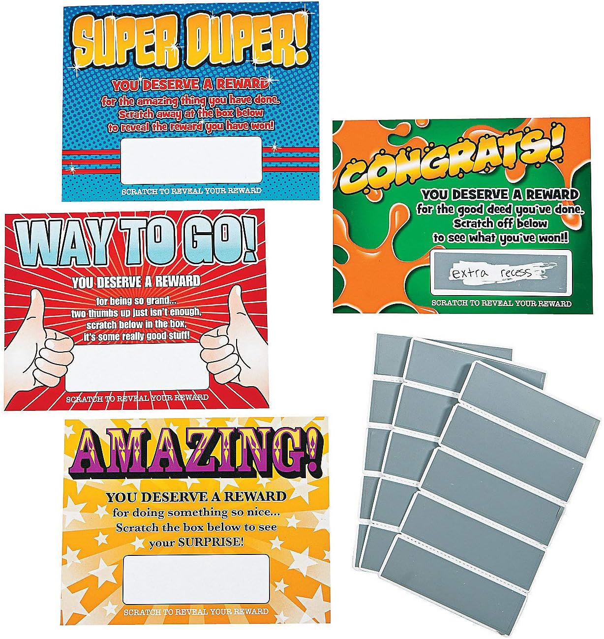 Amazon.com: Kid Reward Ticket and Scratch Reward Cards - 48 DIY ...