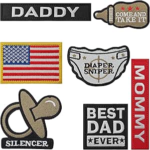 Amazon.com: WILDREEDS 7 Pieces Daddy and Mommy Patches, Hook and Loop Tactical Funny Patch for ...